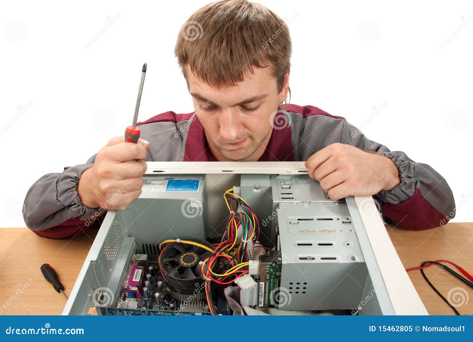 Computer support engineer stock image. Image of electricity - 15462805