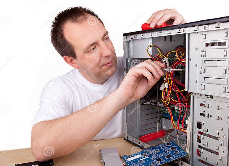 Computer support engineer stock image. Image of harddisk - 20836115