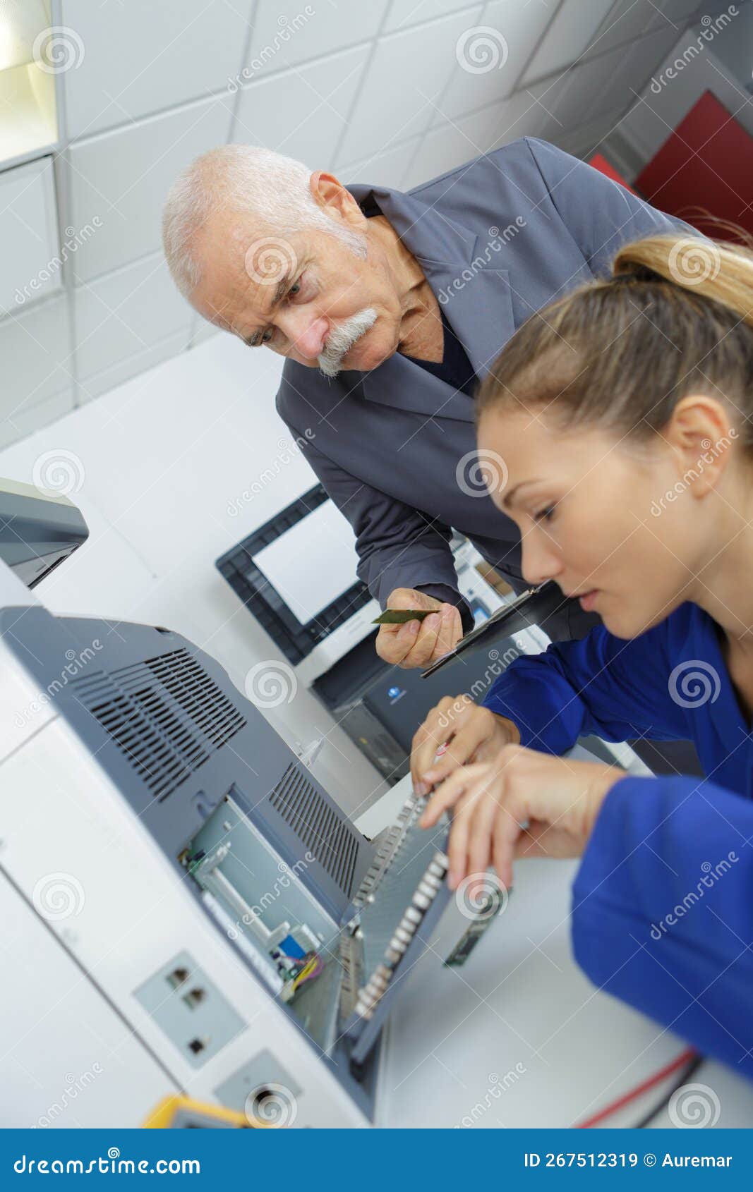 Computer it Support Worker Fixing Machine in Office Stock Image - Image ...