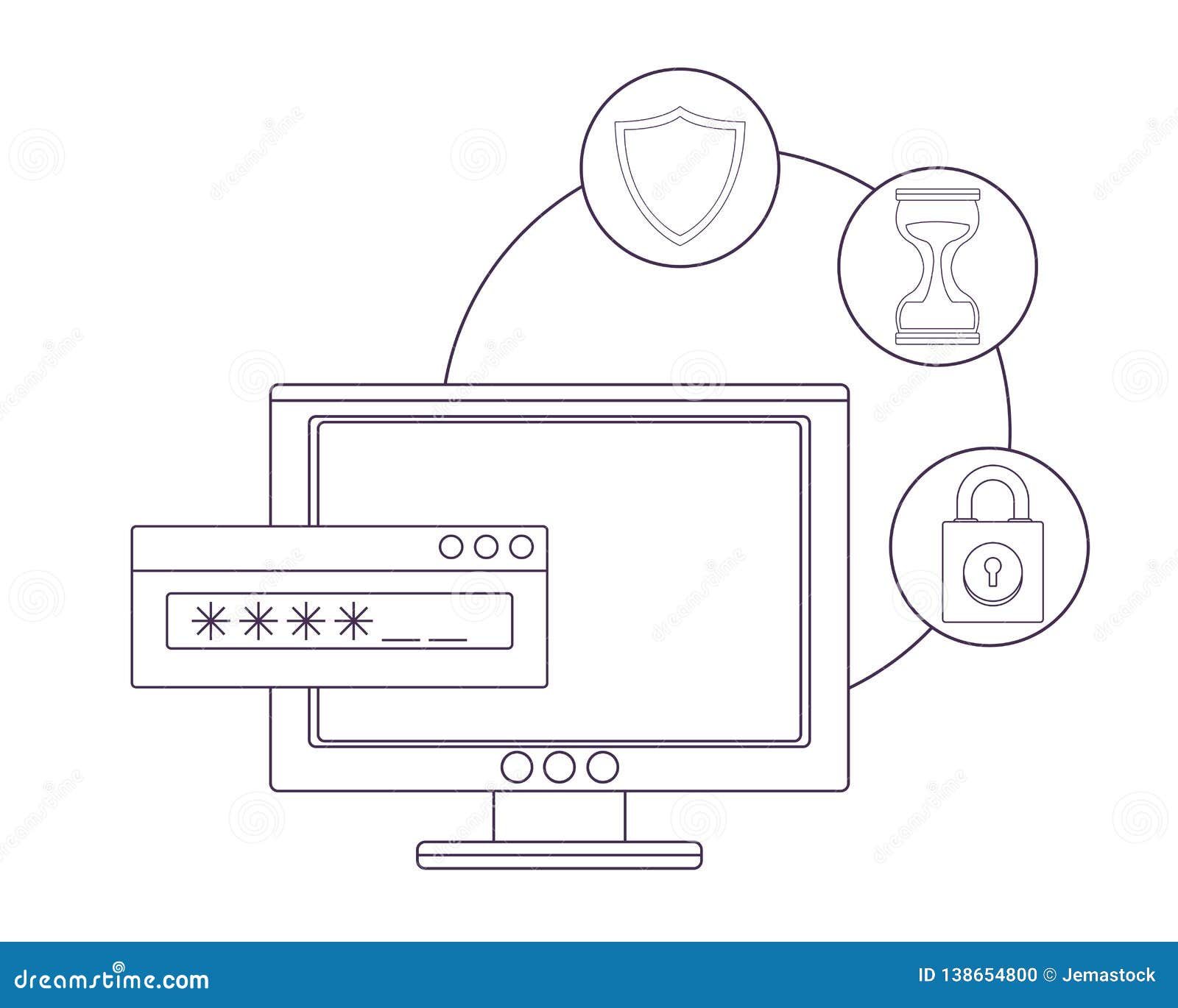 Computer with switch stock vector. Illustration of data - 138654800