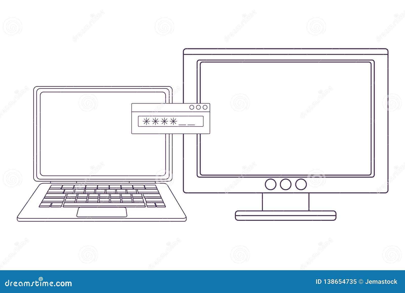 Computer with switch stock vector. Illustration of learning - 138654735
