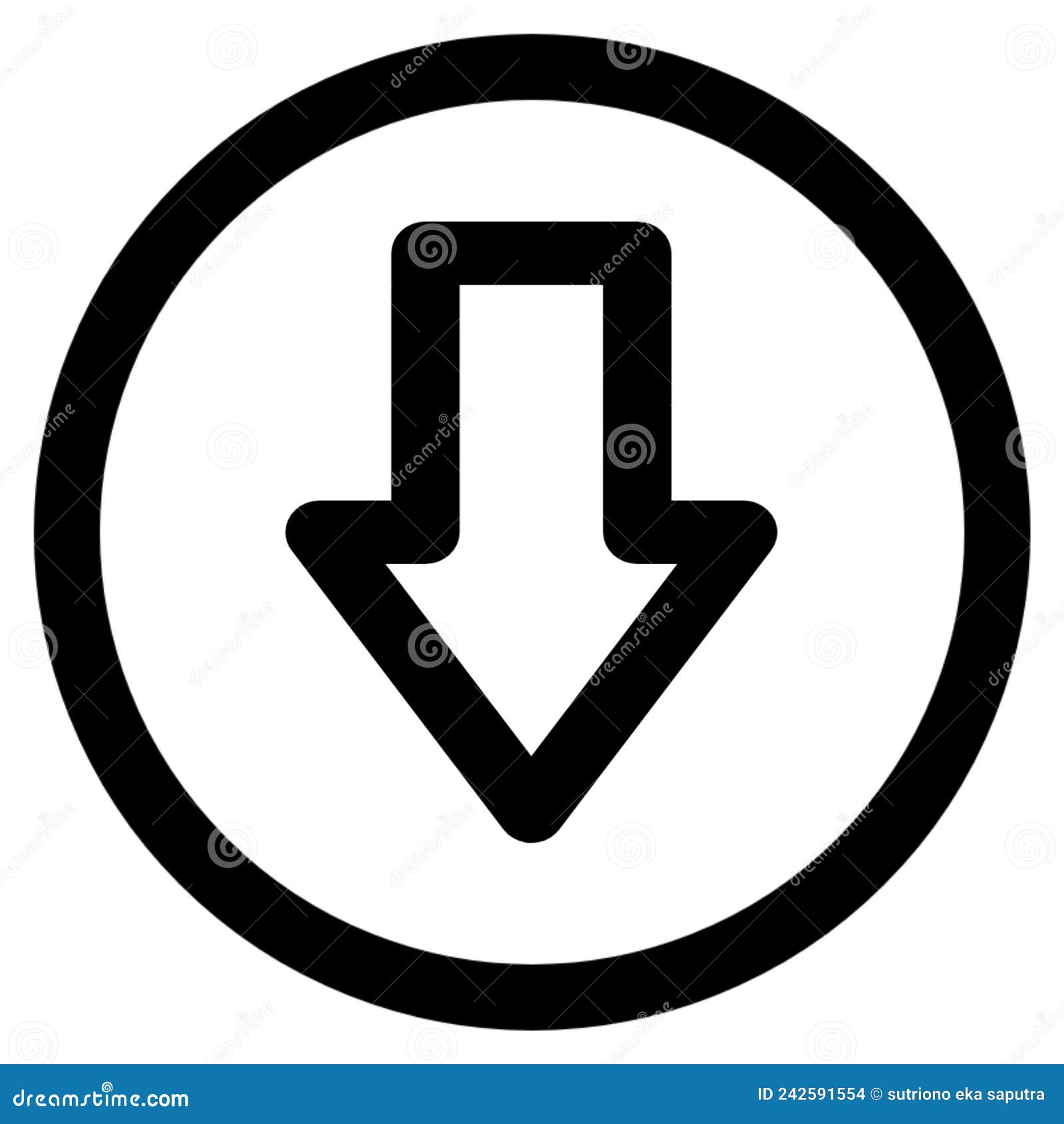 This is Computer Symbol, Arrow To the Down Stock Illustration ...