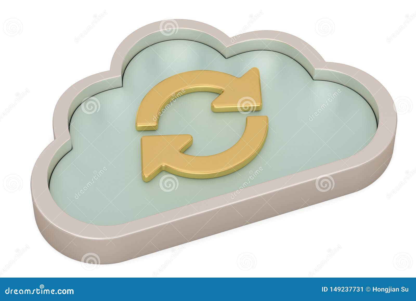 Computer Symbol on 3D Cloud Isolated on White Background. 3D ...