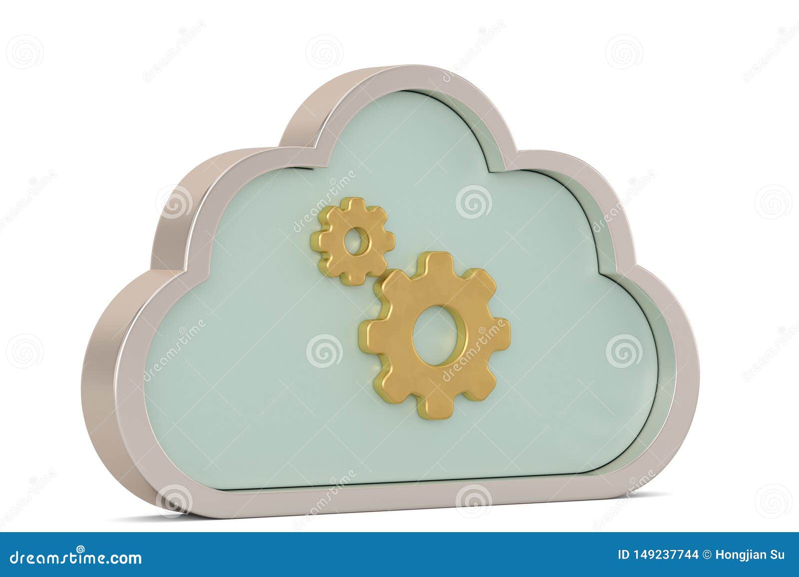 Computer Symbol on 3D Cloud Isolated on White Background. 3D ...