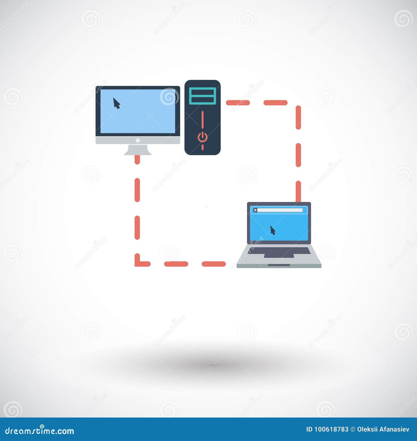 Computer sync. stock vector. Illustration of concept - 100618783