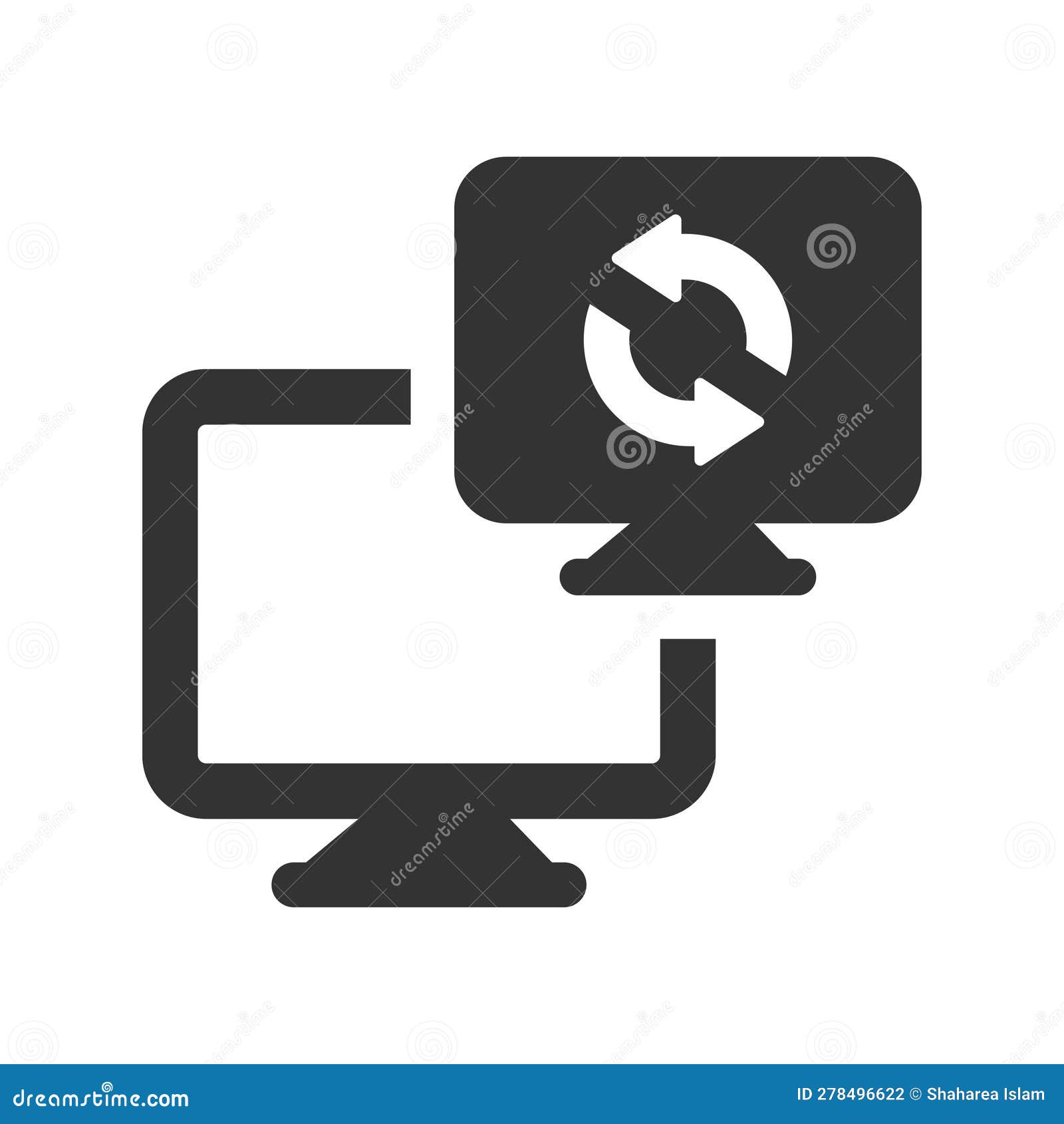 Computer sync icon stock vector. Illustration of monitor - 278496622