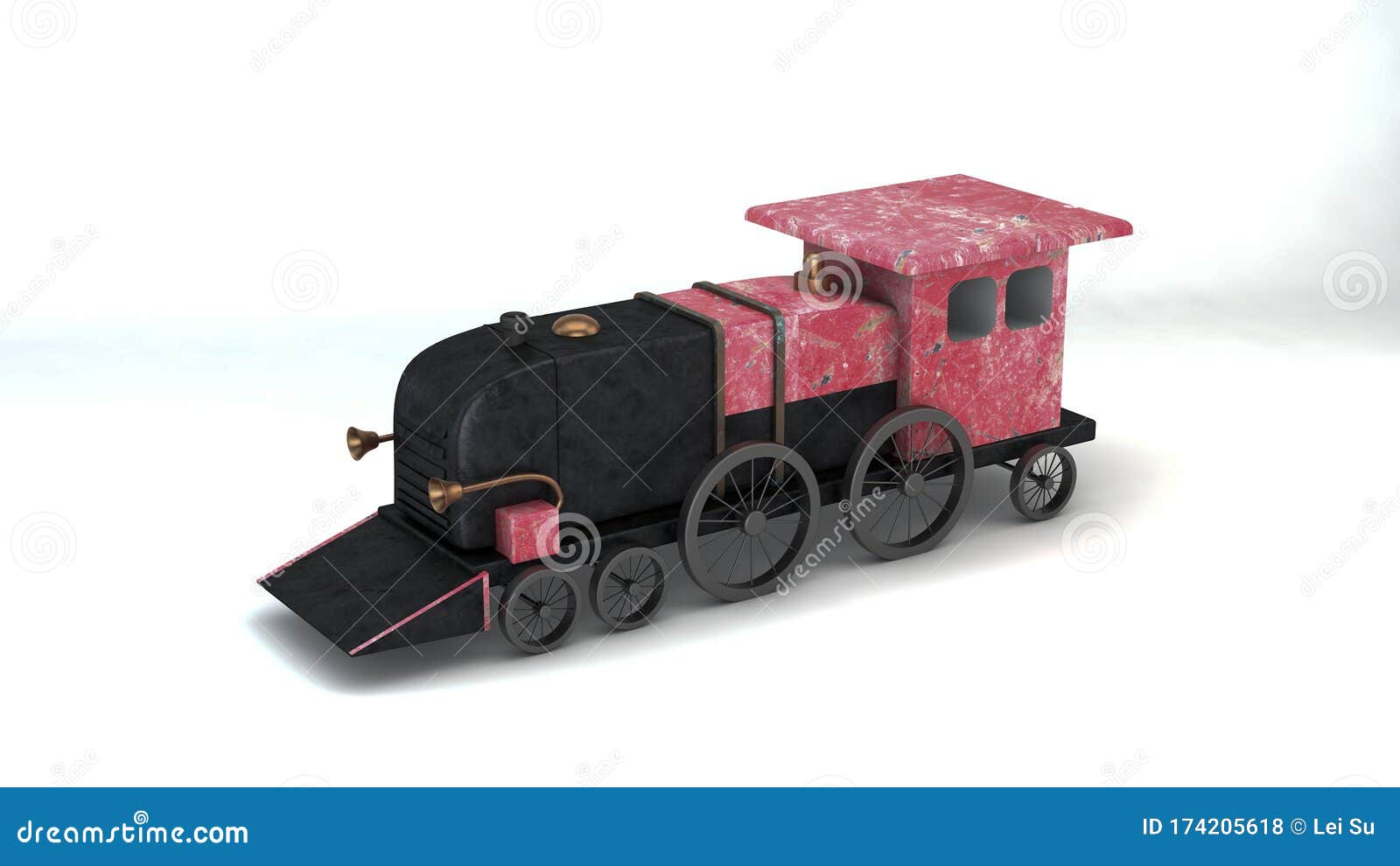 A Computer Synthesized Metal Train Model Stock Illustration ...