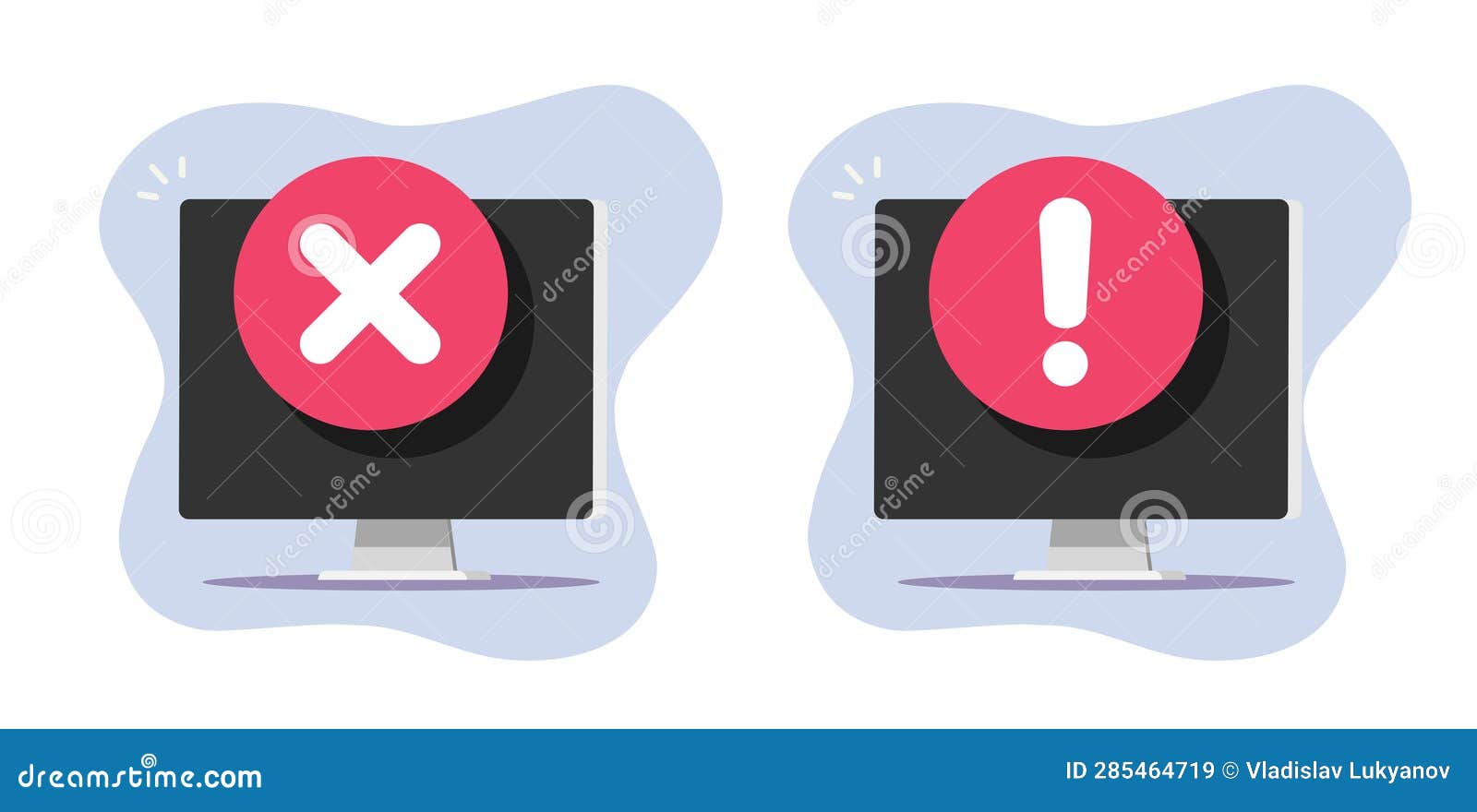 Computer System Error Failure Problem Icon Vector Graphic, Caution ...