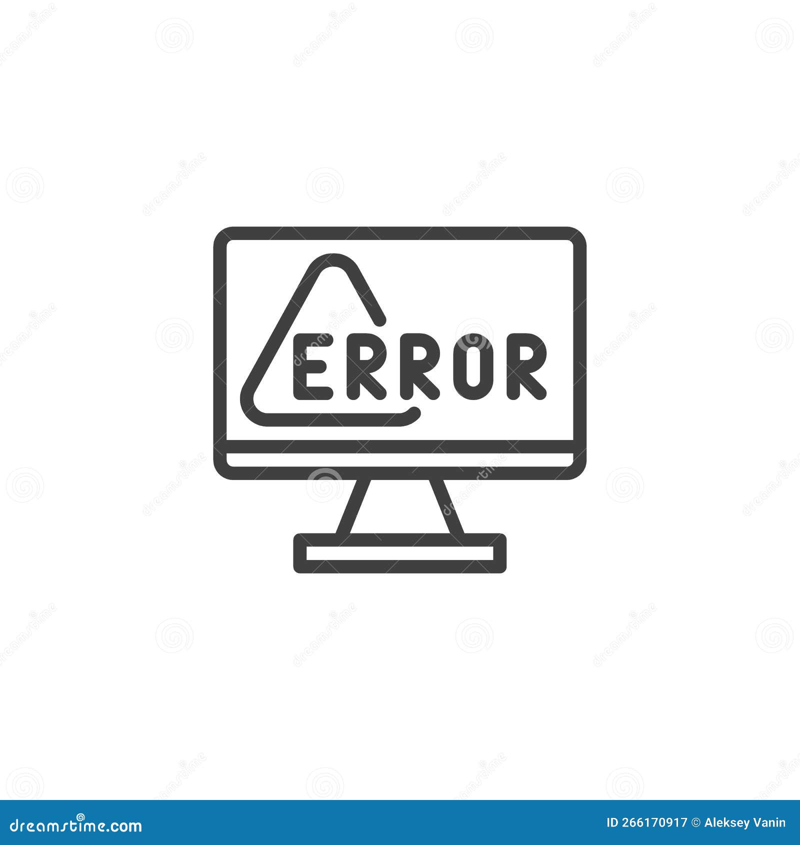 Computer System Error Line Icon Stock Vector - Illustration of outline ...