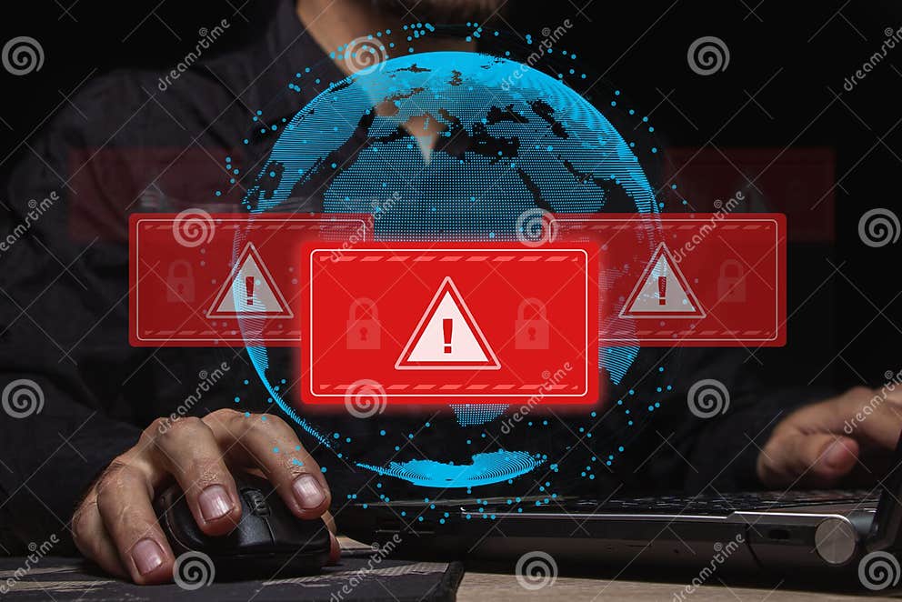 Computer System Hack Warning. the Concept of a Cyber Attack on a ...