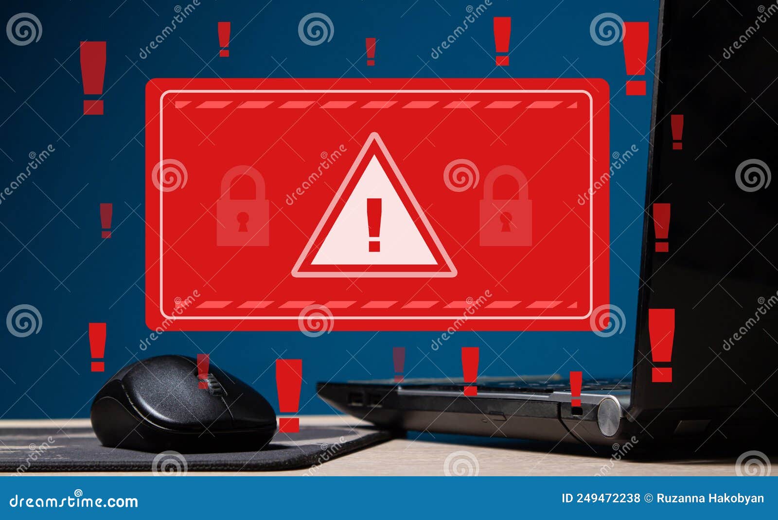 Computer System Hack Warning. the Concept of a Cyber Attack on a ...