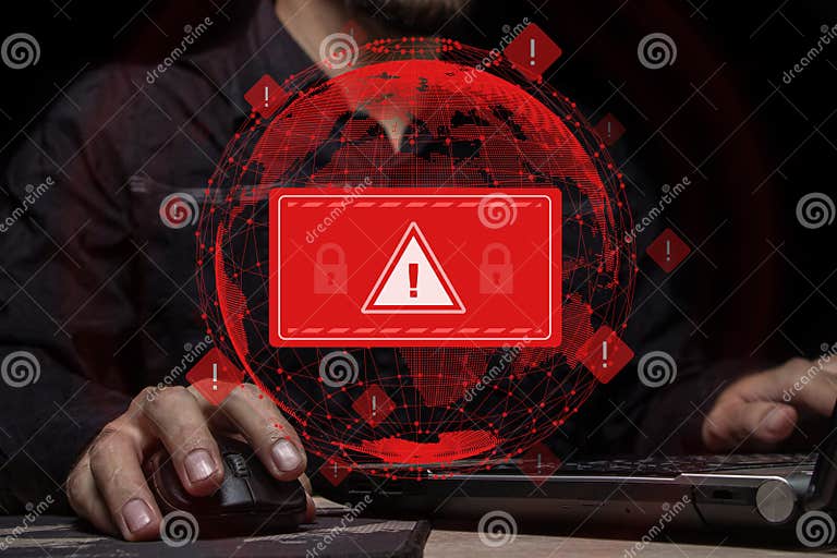 Computer System Hack Warning The Concept Of A Cyber Attack On A