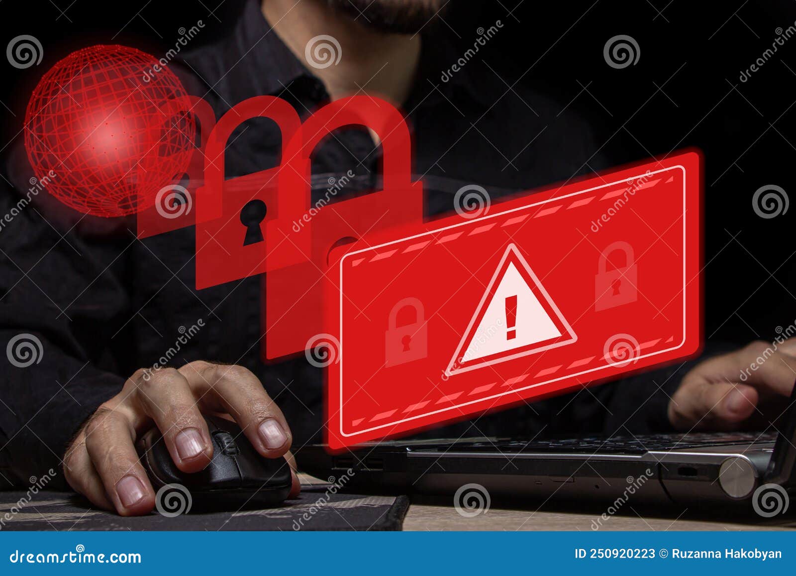 Computer System Hack Warning The Concept Of A Cyber Attack On A