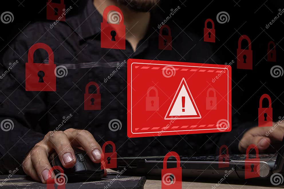 Computer System Hack Warning. the Concept of a Cyber Attack on a ...