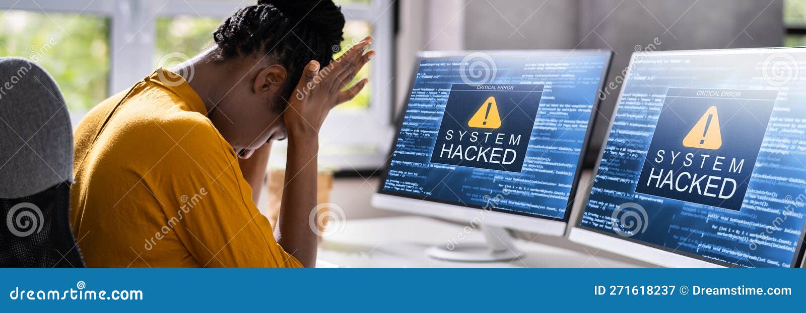 Computer System Hacked. Virus Software Screen Stock Image - Image of ...