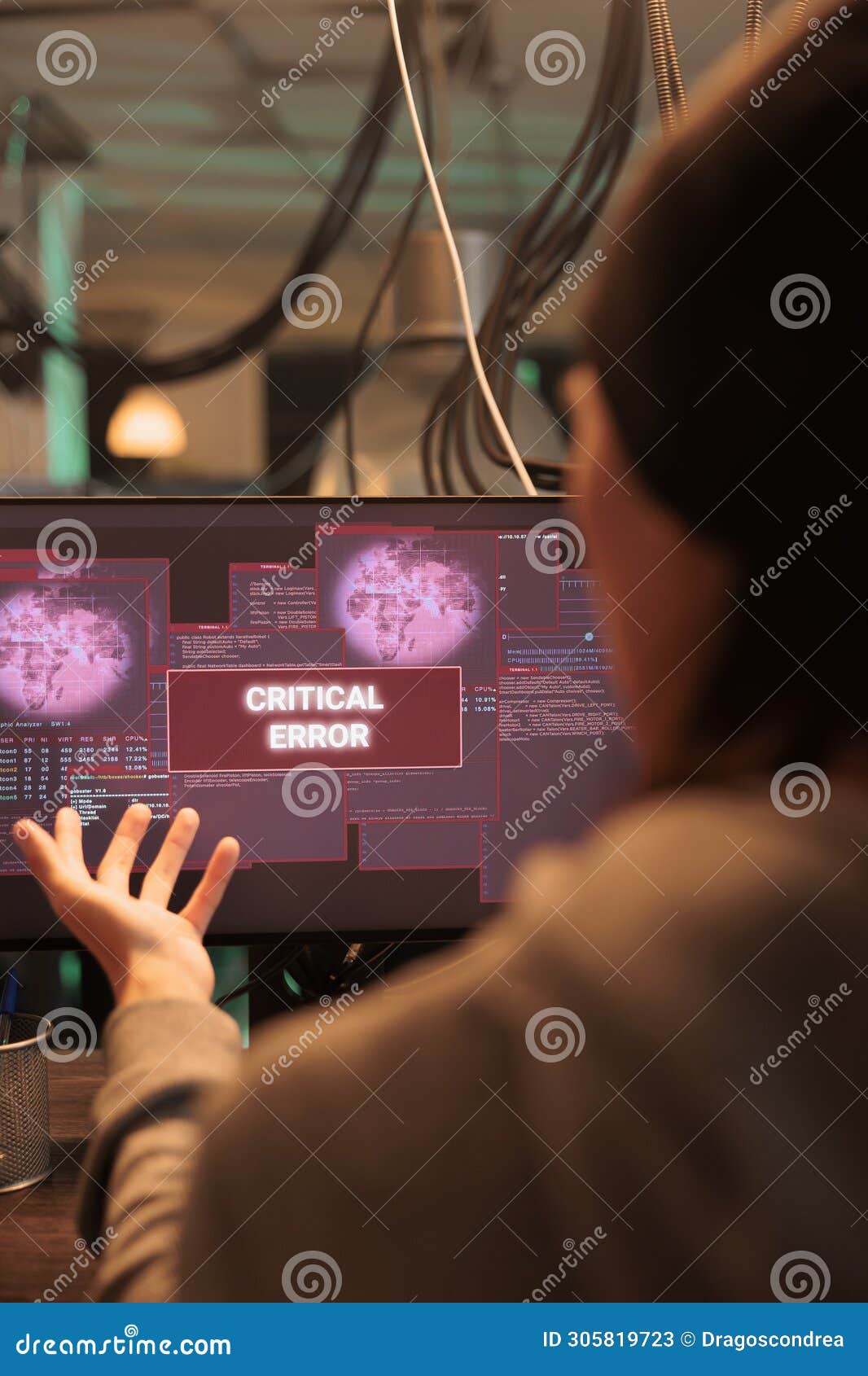 Computer System Hacking Error Hacker Stealing Database Information Stock Image Image Of