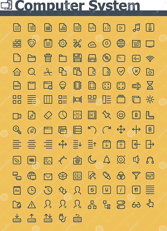 Computer system icon set stock vector. Illustration of pictogram - 38375629
