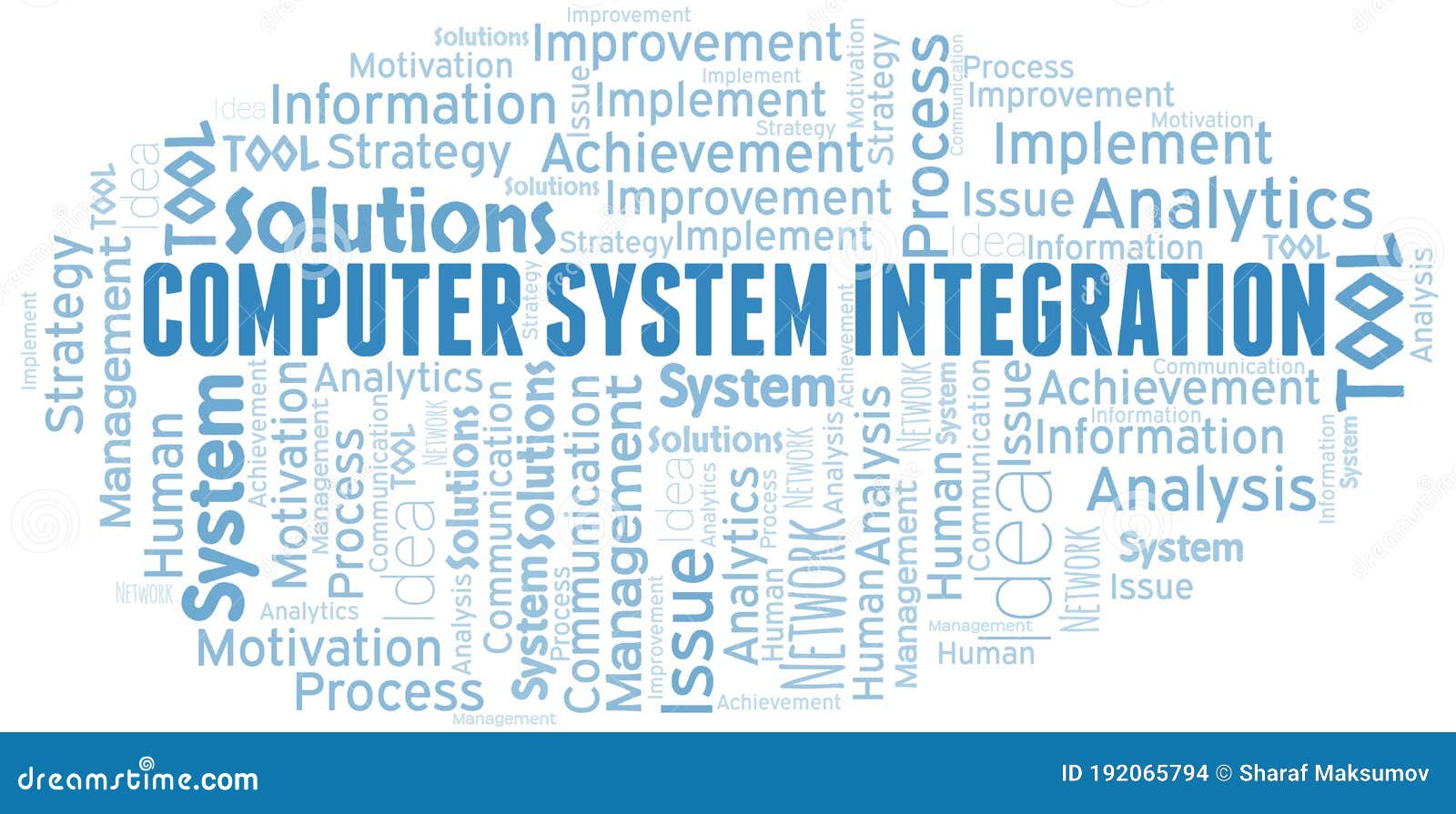 Computer System Integration Typography Vector Word Cloud. Stock Vector ...