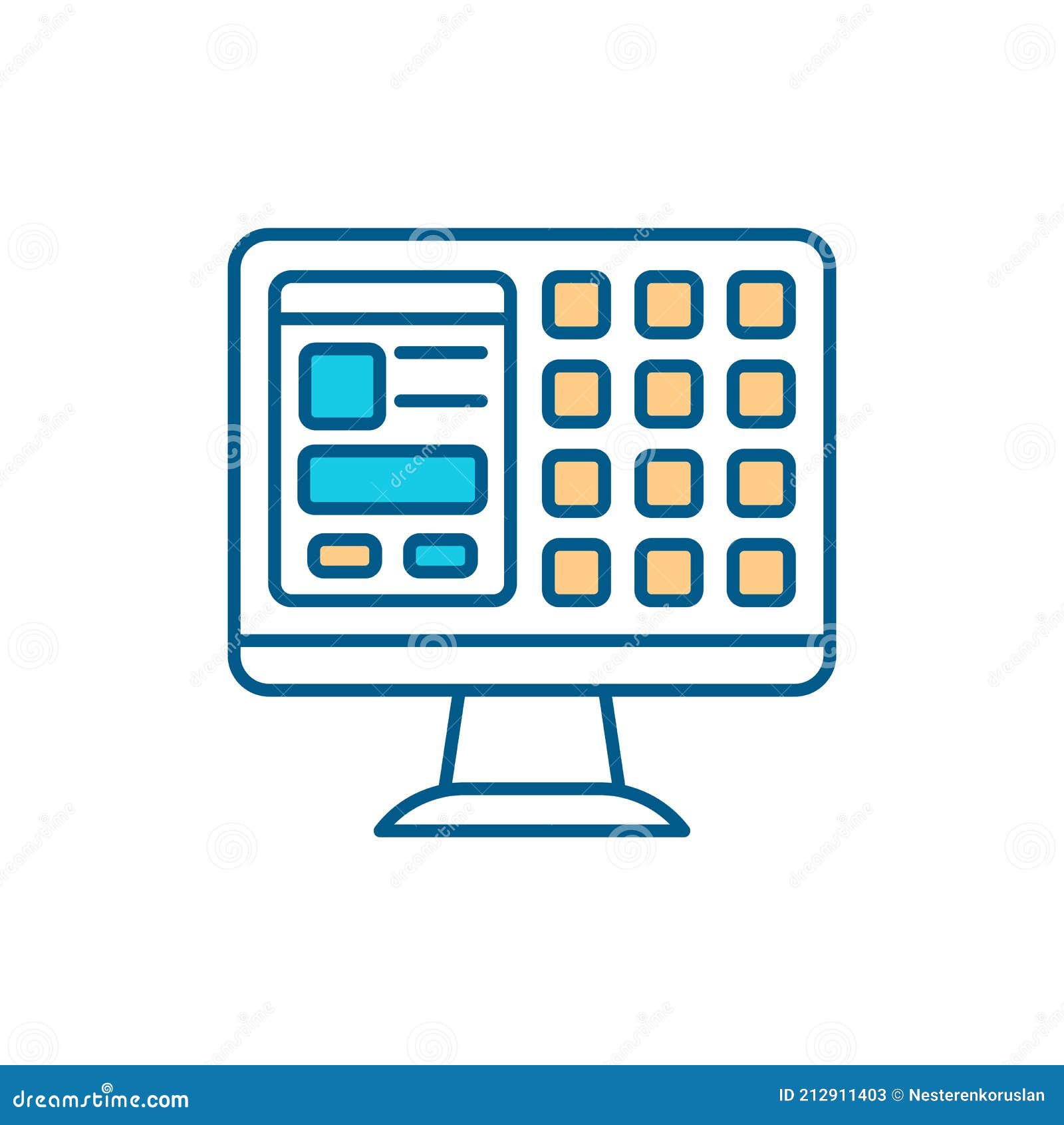 Computer System RGB Color Icon Stock Vector - Illustration of computer ...