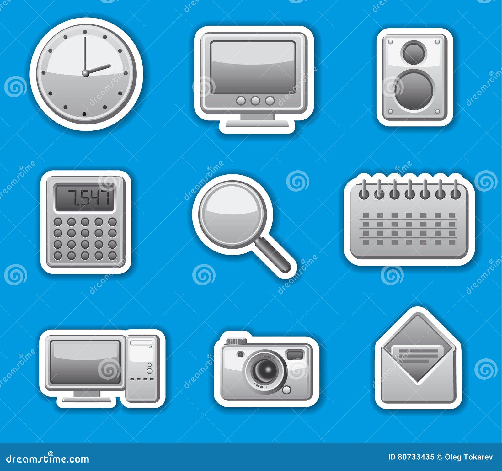 Computer system stickers stock illustration. Illustration of icons ...