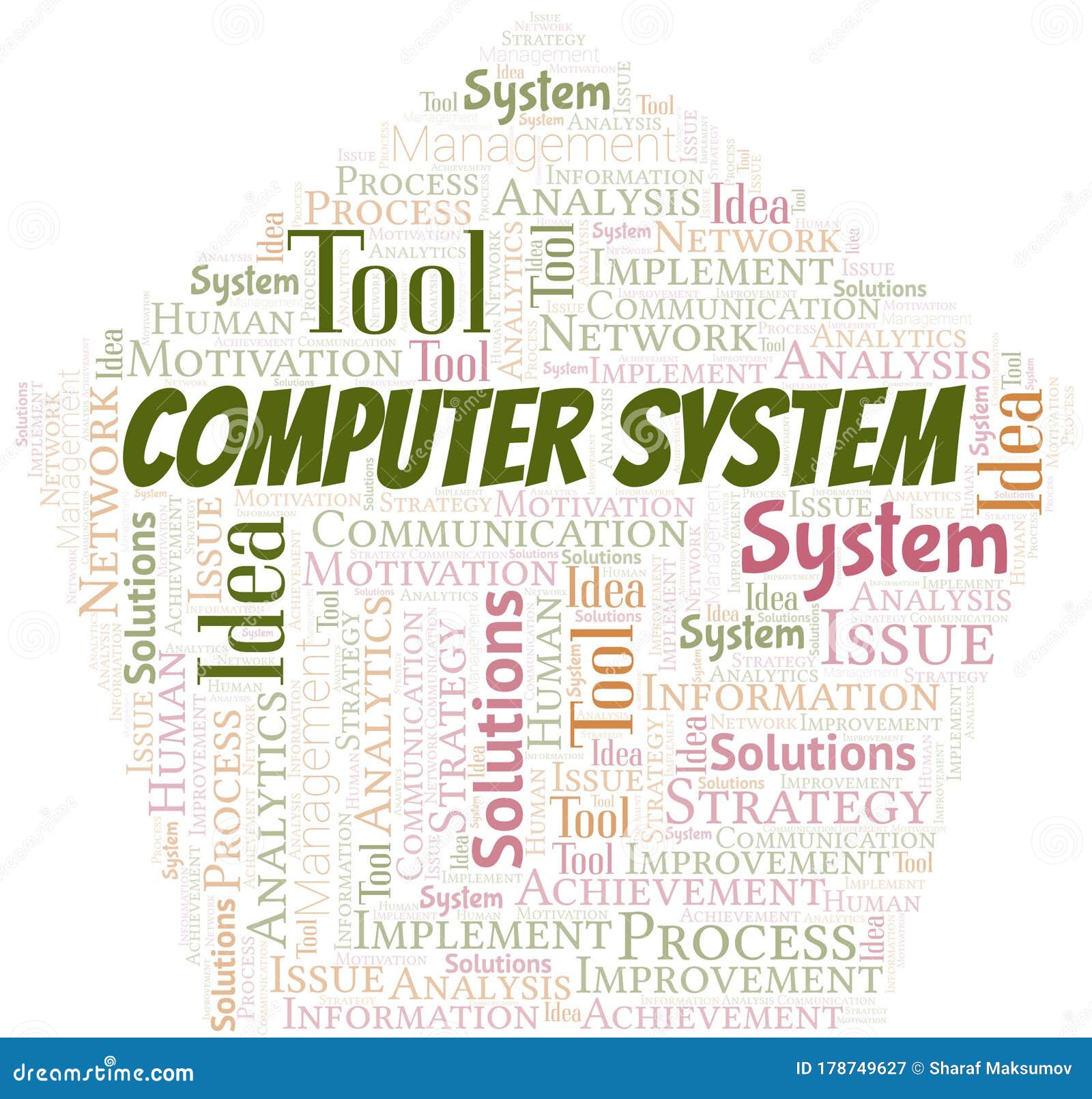 Computer System Typography Vector Word Cloud Stock Illustration ...