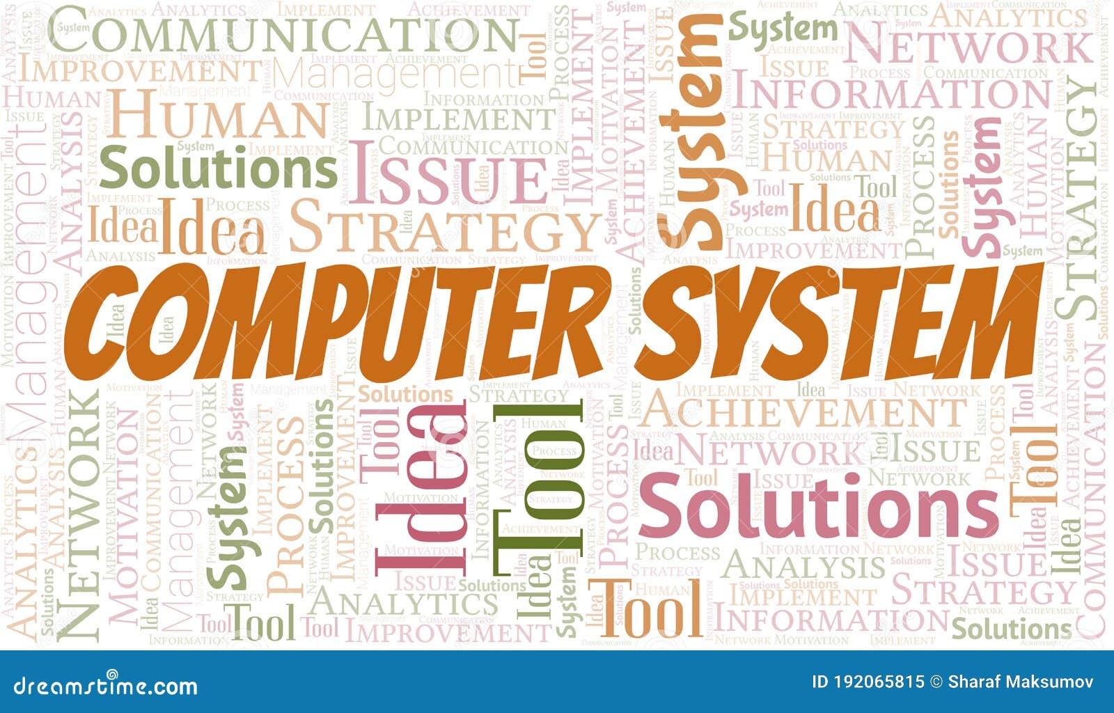 Computer System Typography Vector Word Cloud. Stock Vector ...