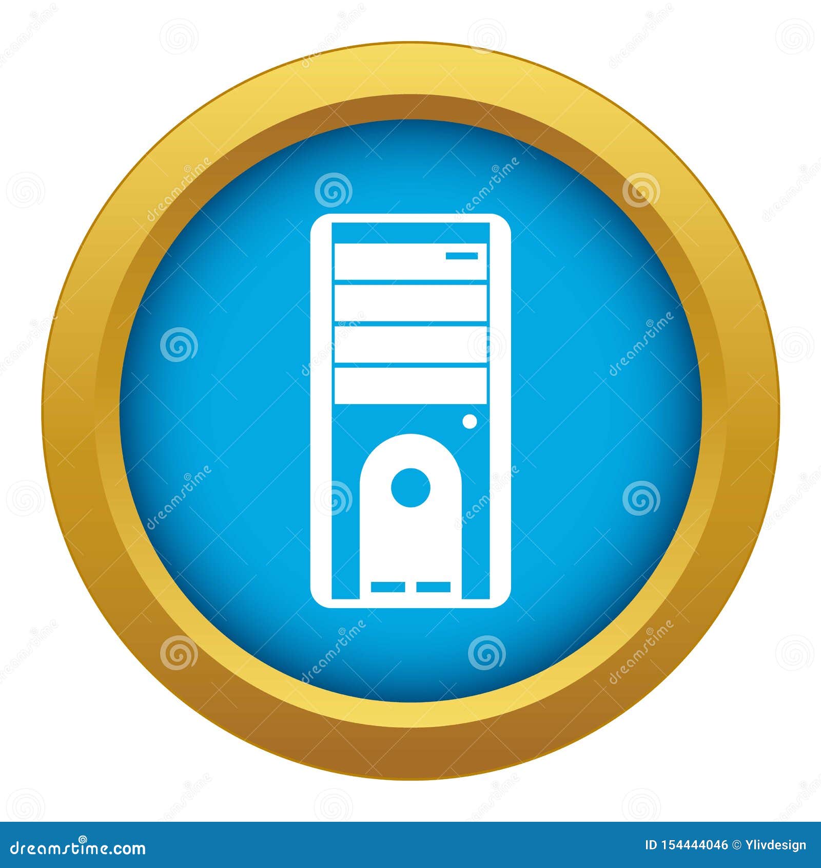 Computer System Unit Icon Blue Vector Isolated Stock Vector ...