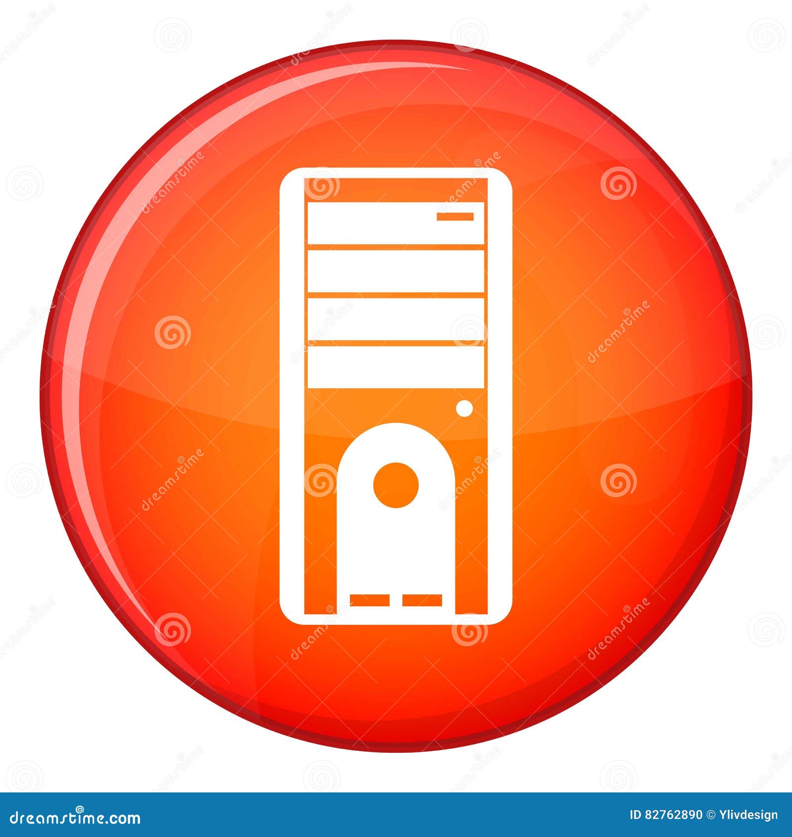 Computer System Unit Icon, Flat Style Stock Vector - Illustration of ...