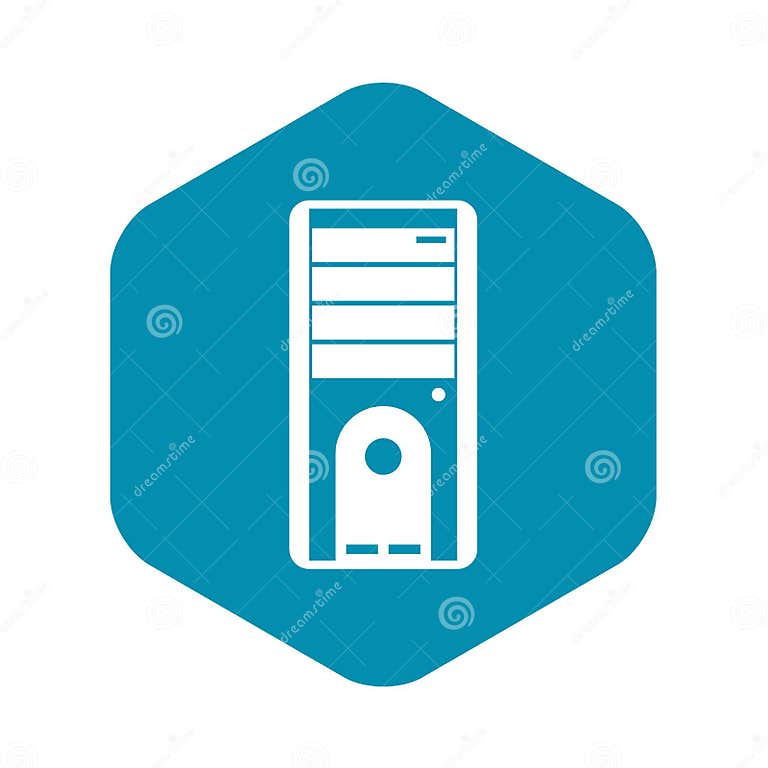 Computer System Unit Icon, Simple Style Stock Vector - Illustration of ...