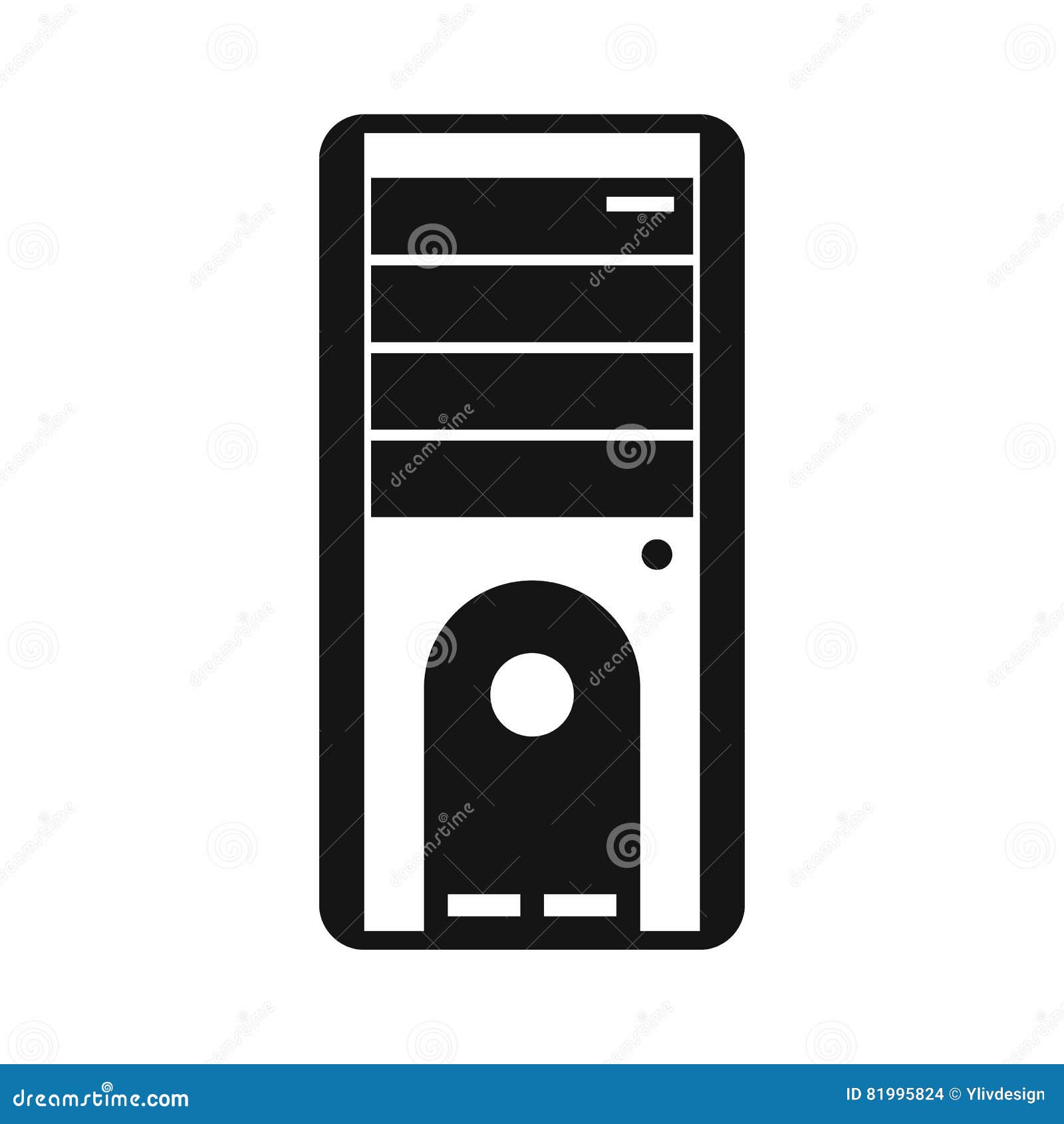 Computer System Unit Icon, Simple Style Stock Vector - Illustration of ...