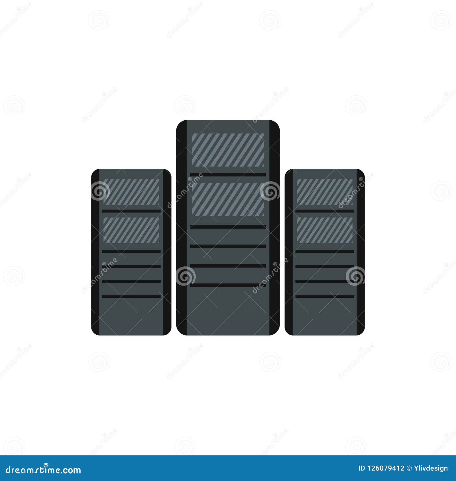 Computer System Units Icon, Flat Style Stock Illustration ...
