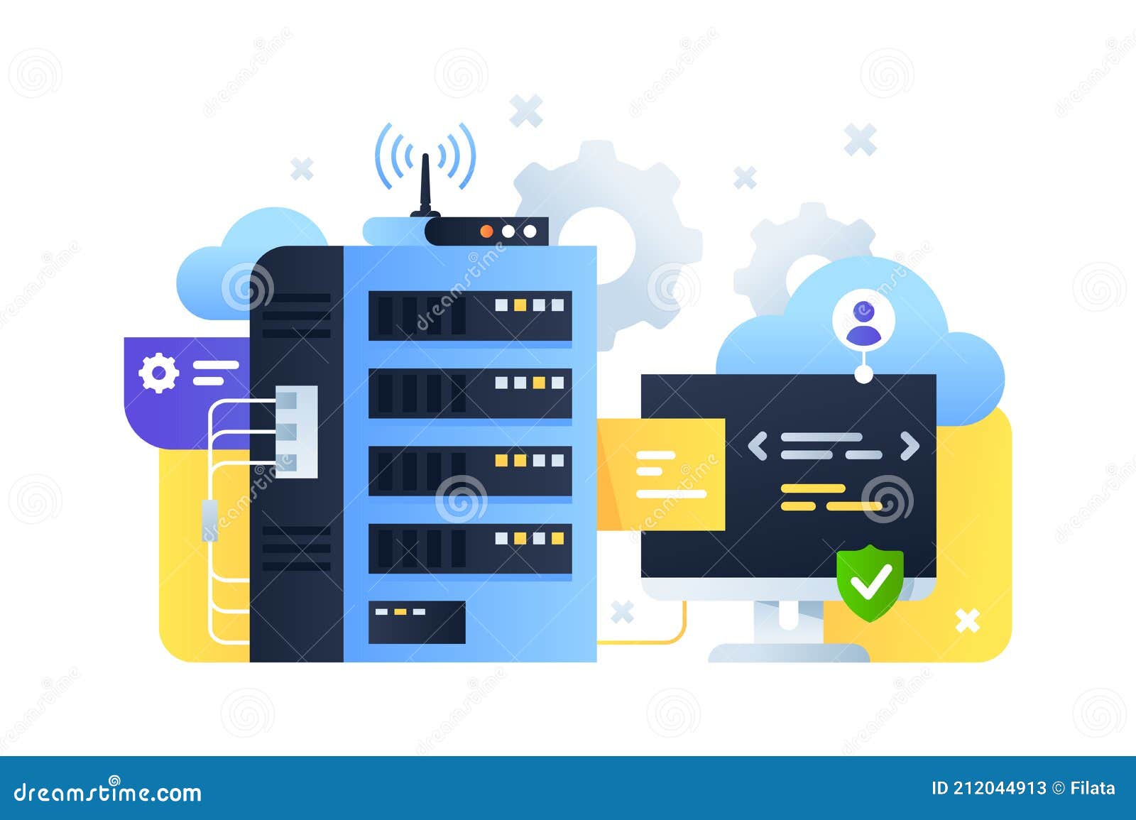 Cloud Servers Data Logo And Symbols Icons Design Cartoon Vector ...