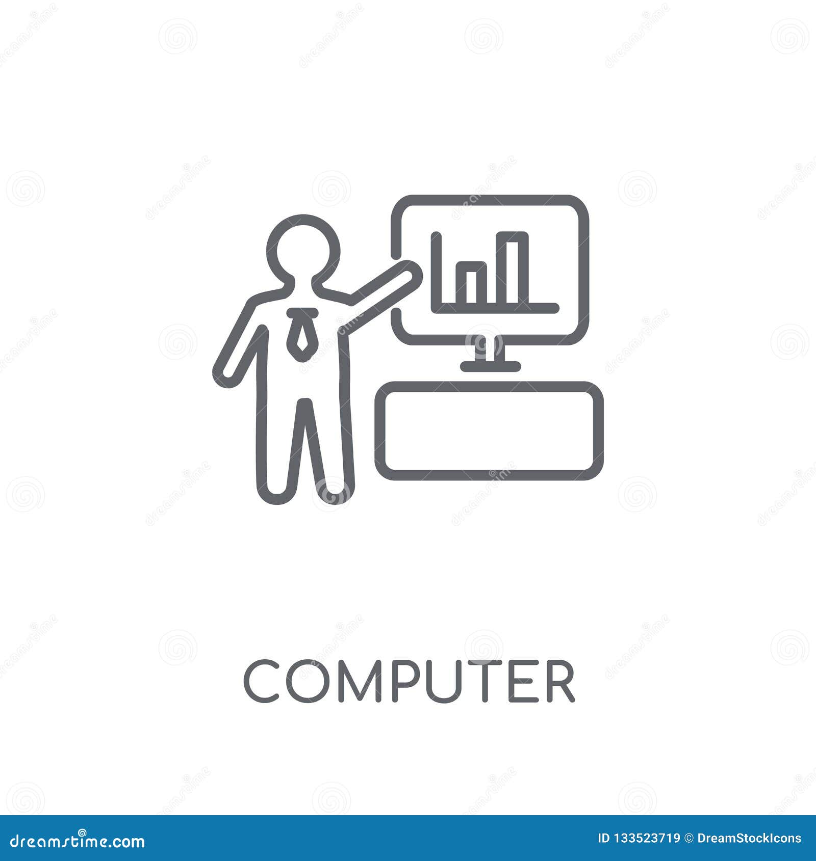 Computer Systems Analyst Linear Icon. Modern Outline Computer Sy Stock ...
