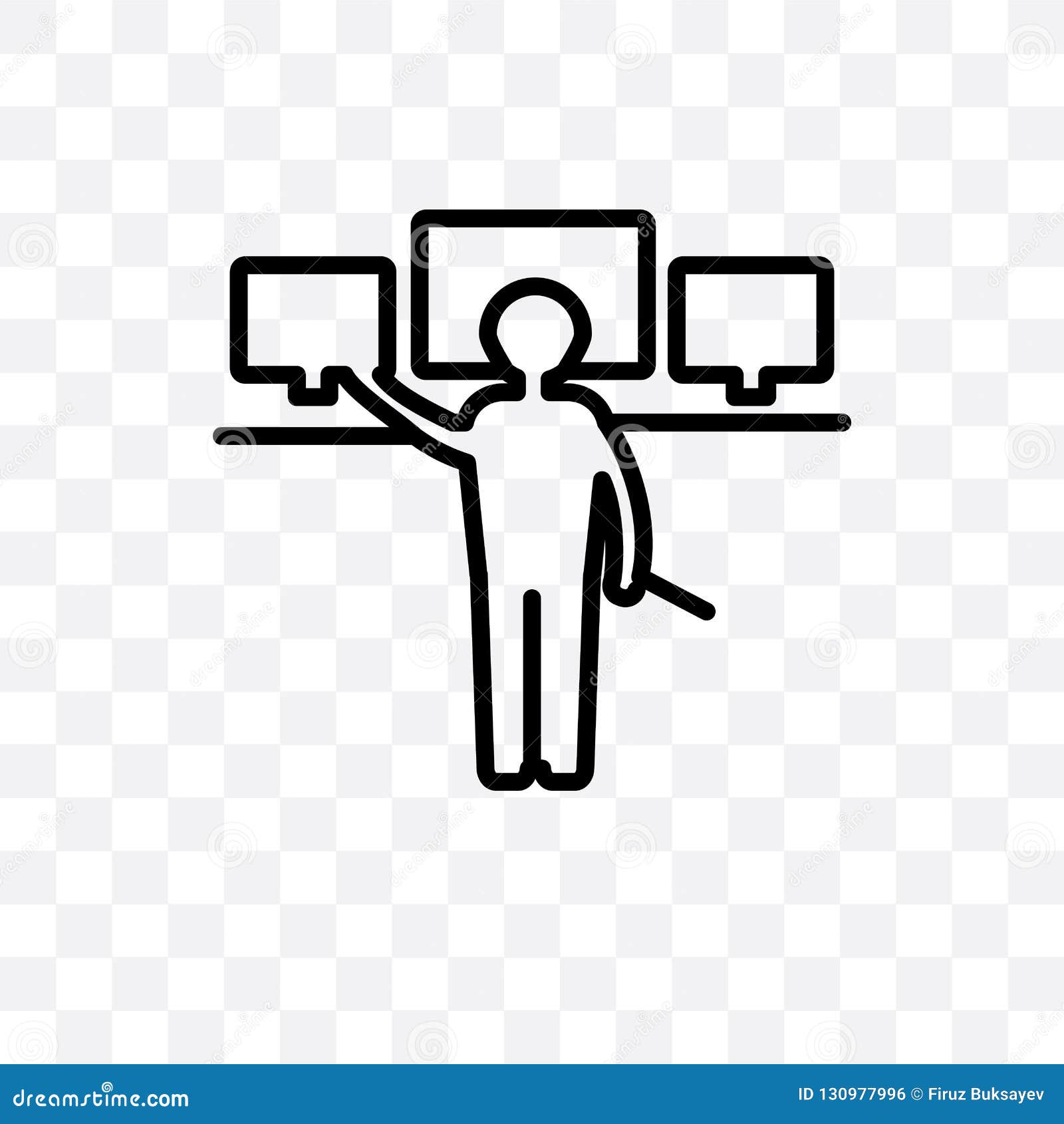 Computer Systems Analyst Vector Linear Icon Isolated on Transparent ...