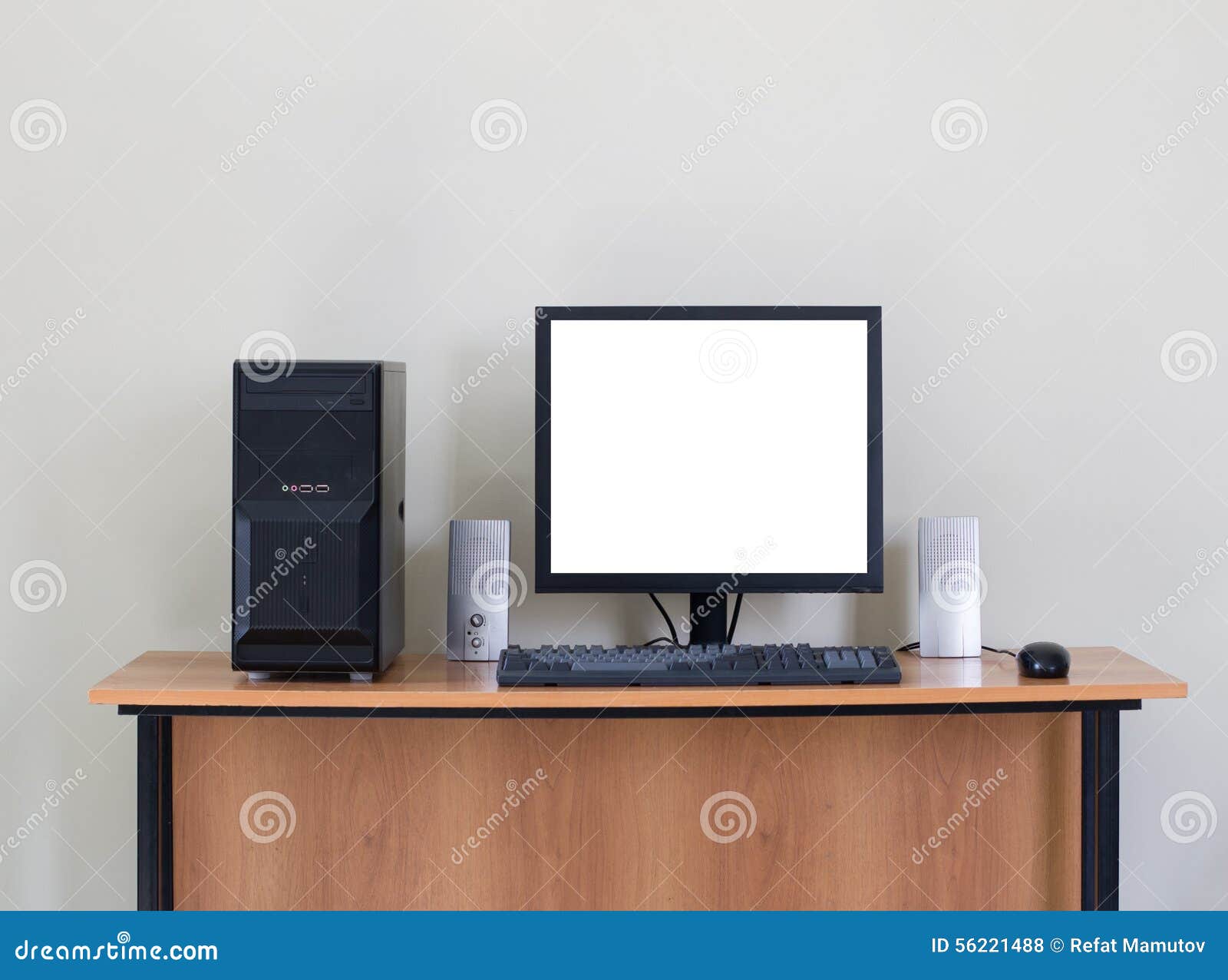 Computer is on the table stock photo. Image of designer - 56221488