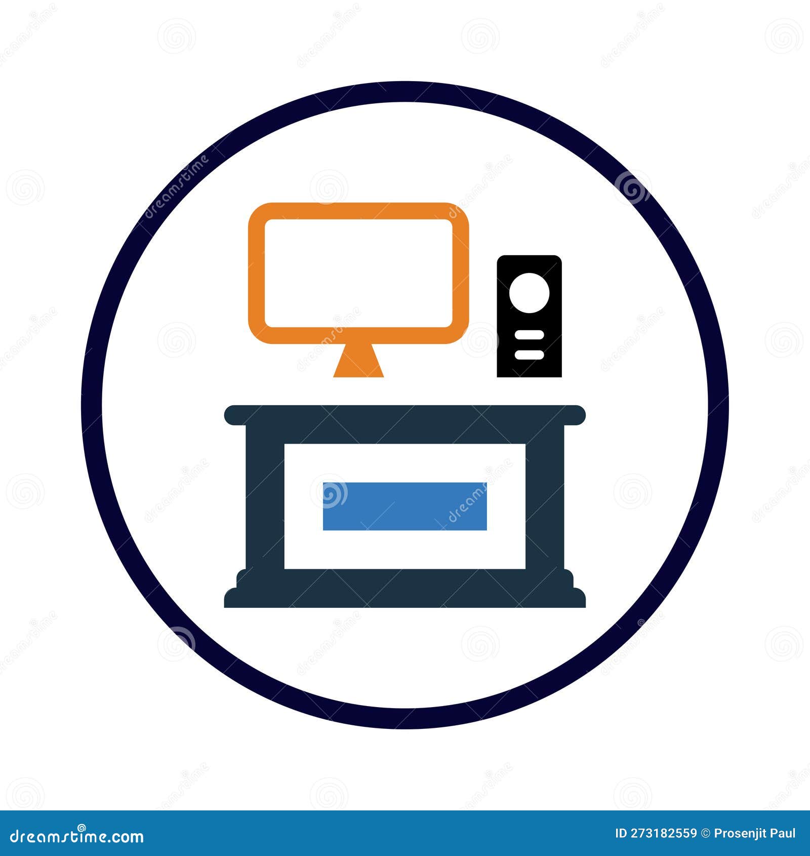 Computer, Table, Desk, Computer Desk Icon Stock Vector - Illustration ...