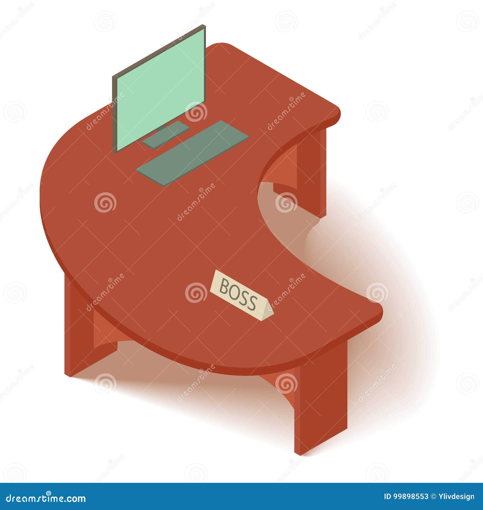 Computer Table Icon, Isometric 3d Style Stock Vector - Illustration of ...