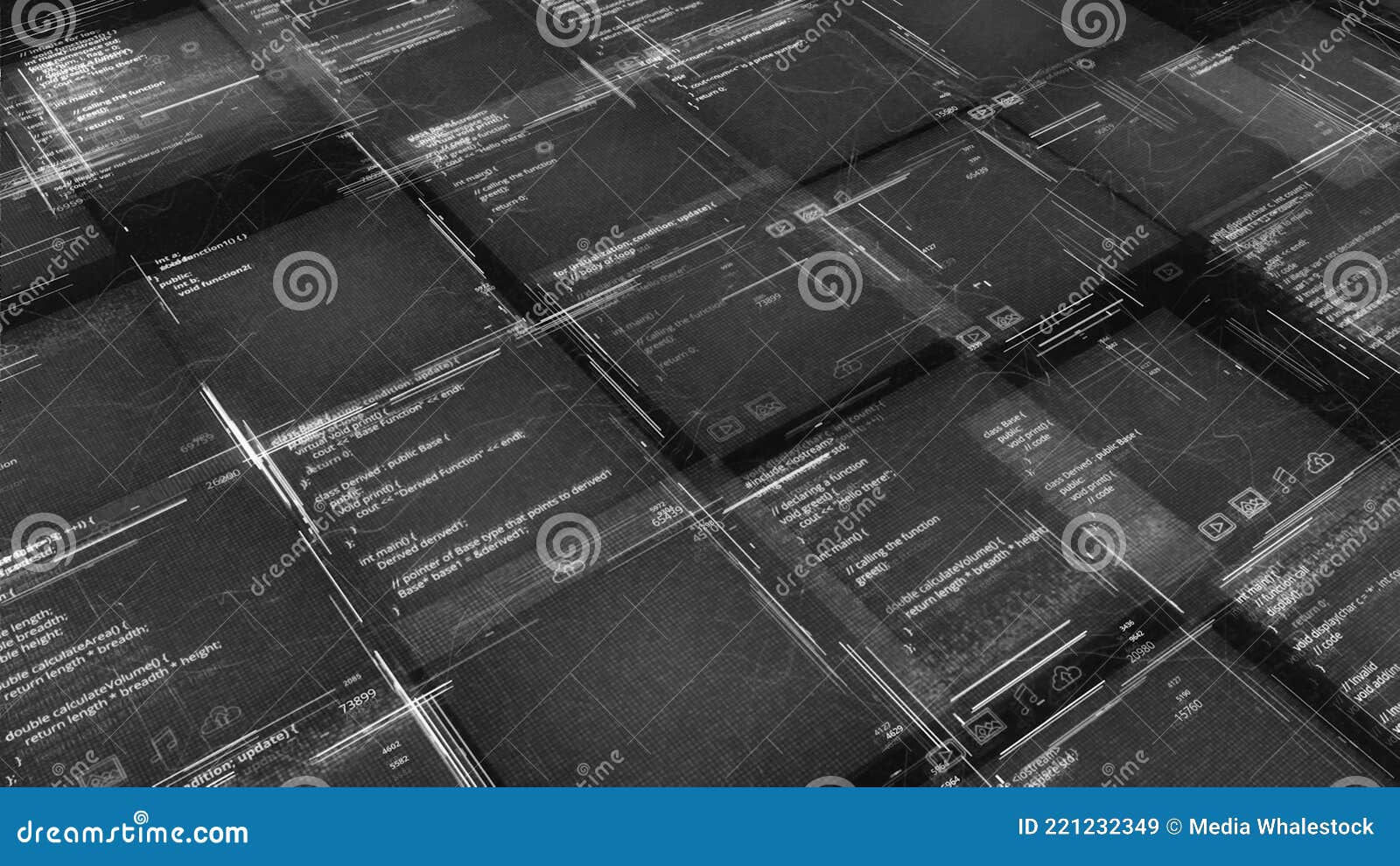 Computer Table With Program Text Animation 3d Table In Computer Database With Program Codes