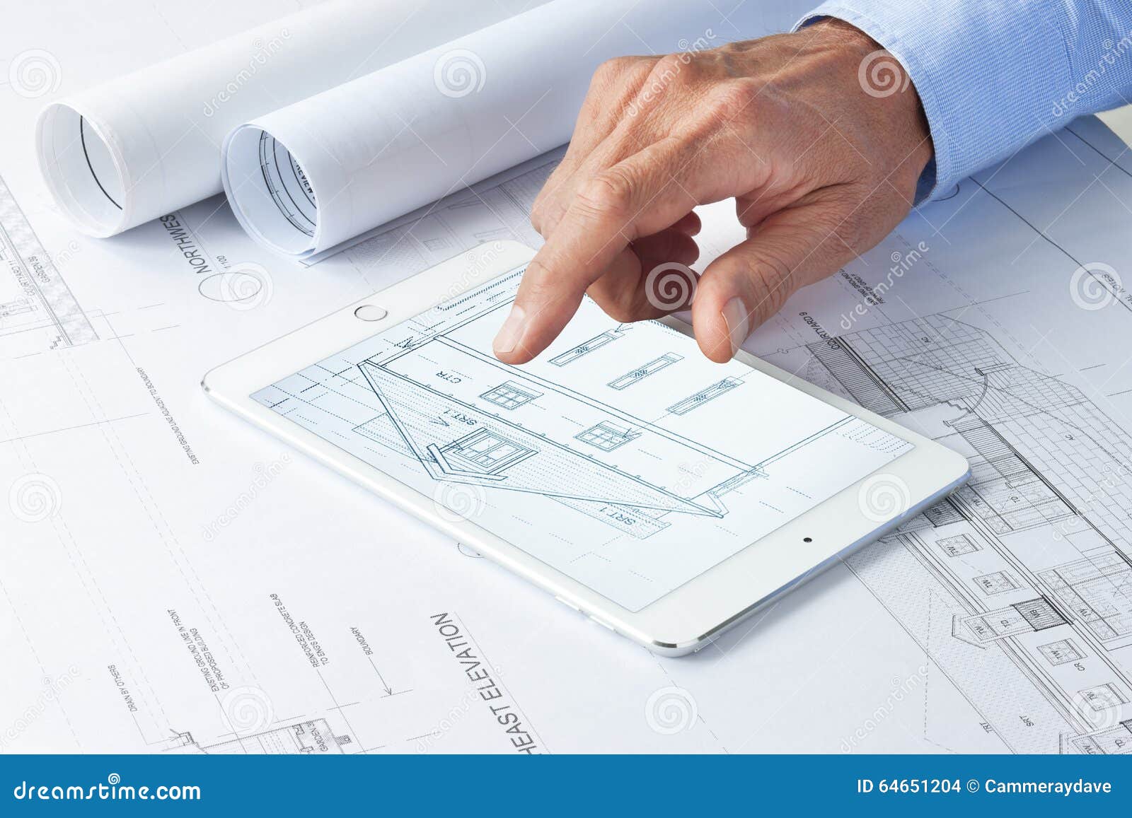 Computer Tablet Business Architecture Architect Stock Photo - Image of ...