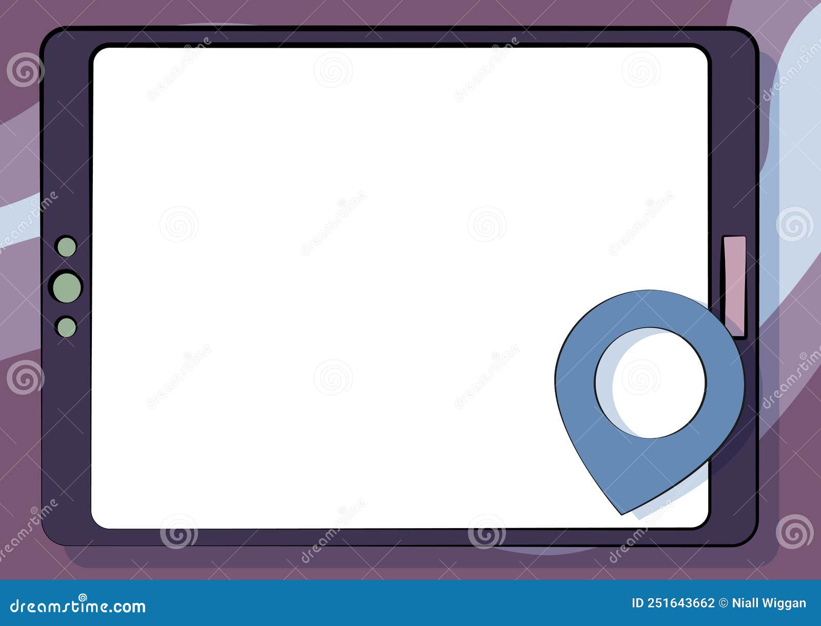 Computer Tablet Drawing with Clear Touchscreen and Location Pin ...