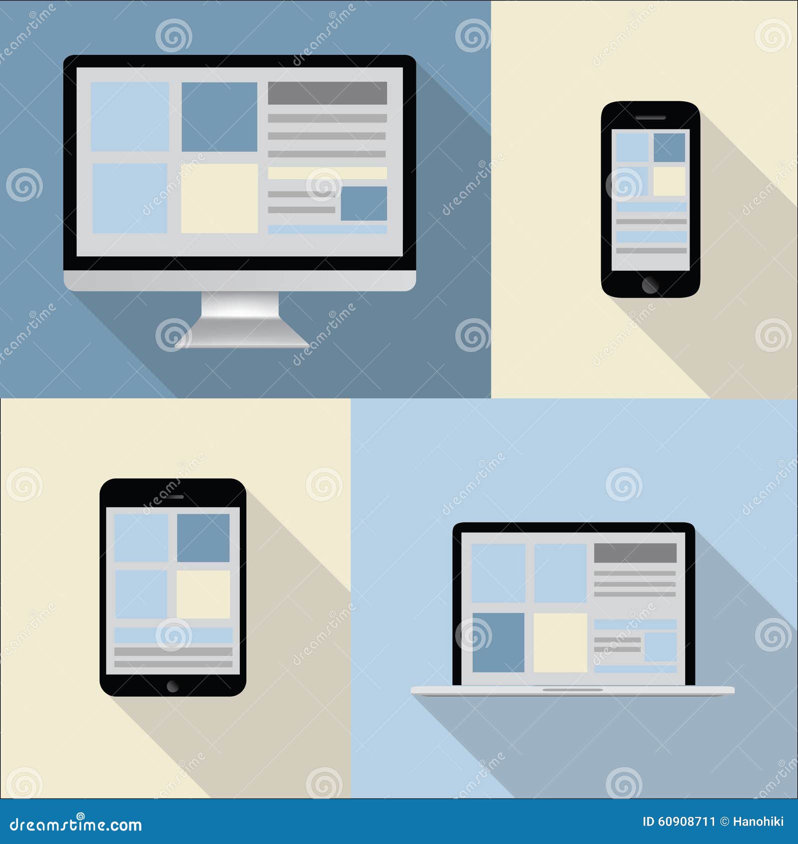 Computer, Tablet, Mobile Phone, Laptop Illustration - Collection Stock ...