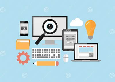 Computer, Tablet PC, Smart Phone, Notebook with Flat Ui Design Elements ...