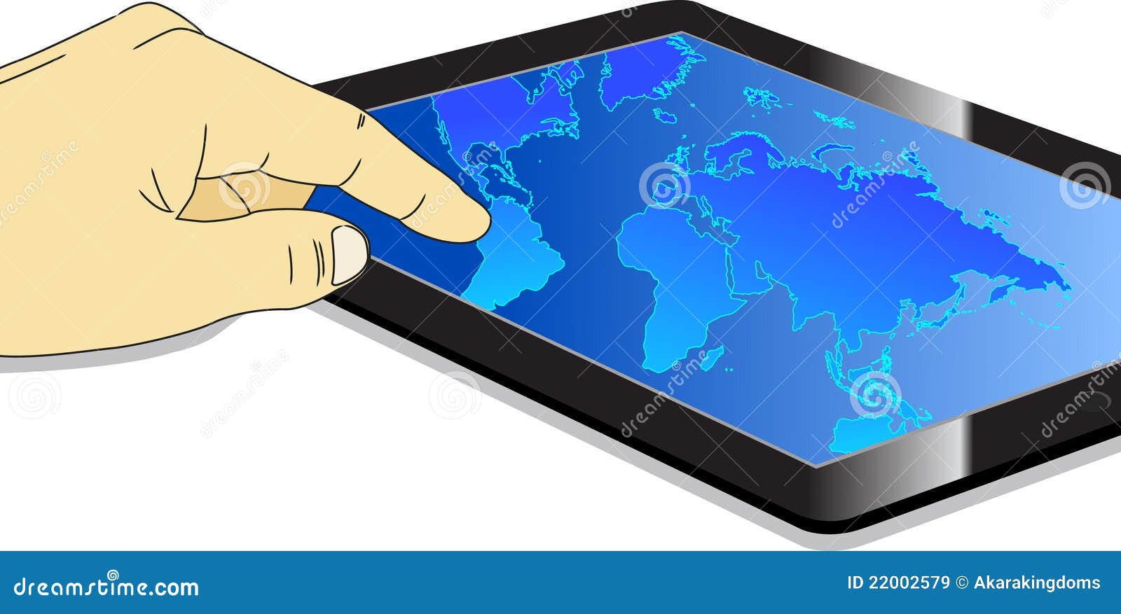 Computer Tablet PC with Touch Map Screen Stock Vector - Illustration of ...