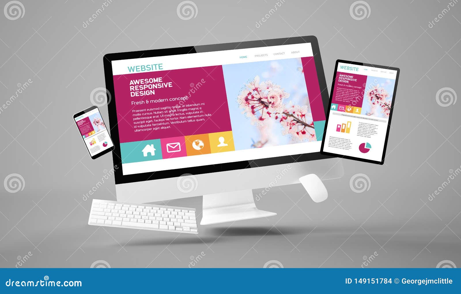 Computer, Tablet and Smartphone Gravity Showing Awesome Responsive ...