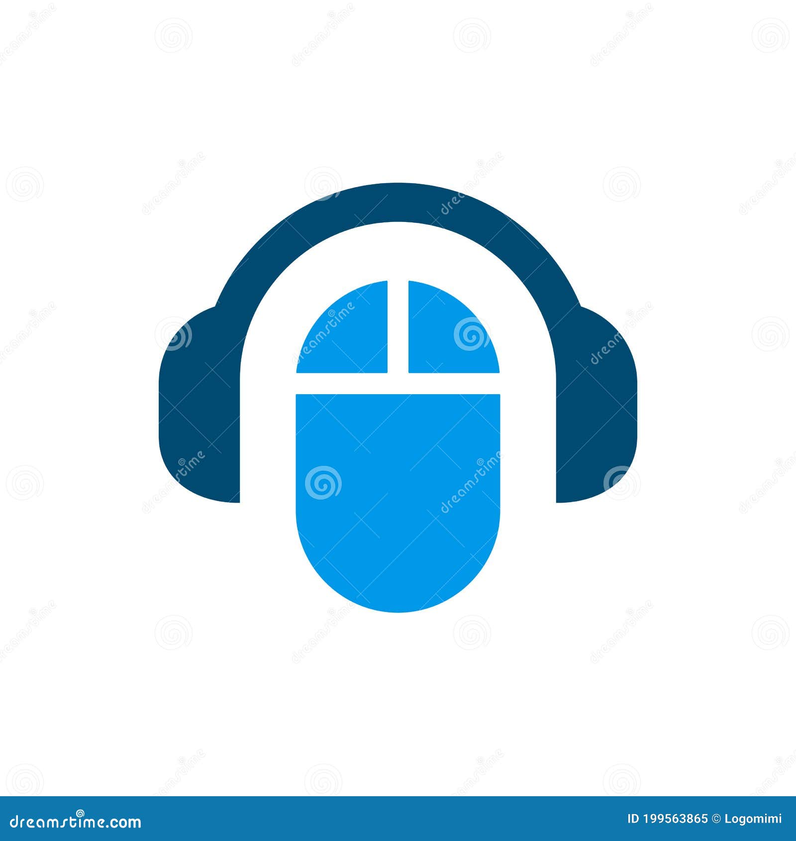 Computer Talk Podcast Logo Icon Design, Headset and Computer Mouse ...