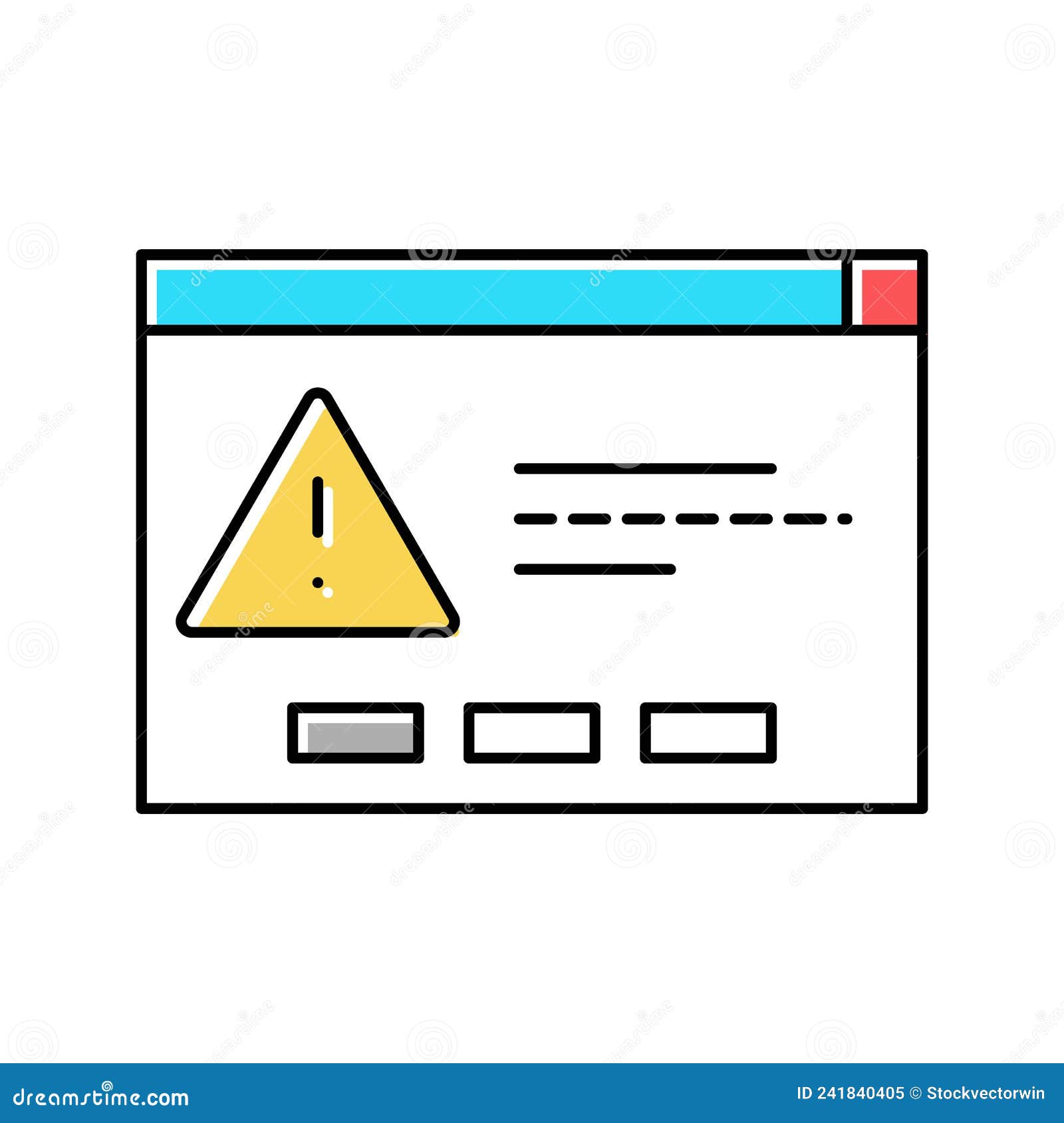 Computer Task Error Color Icon Vector Illustration Stock Vector ...