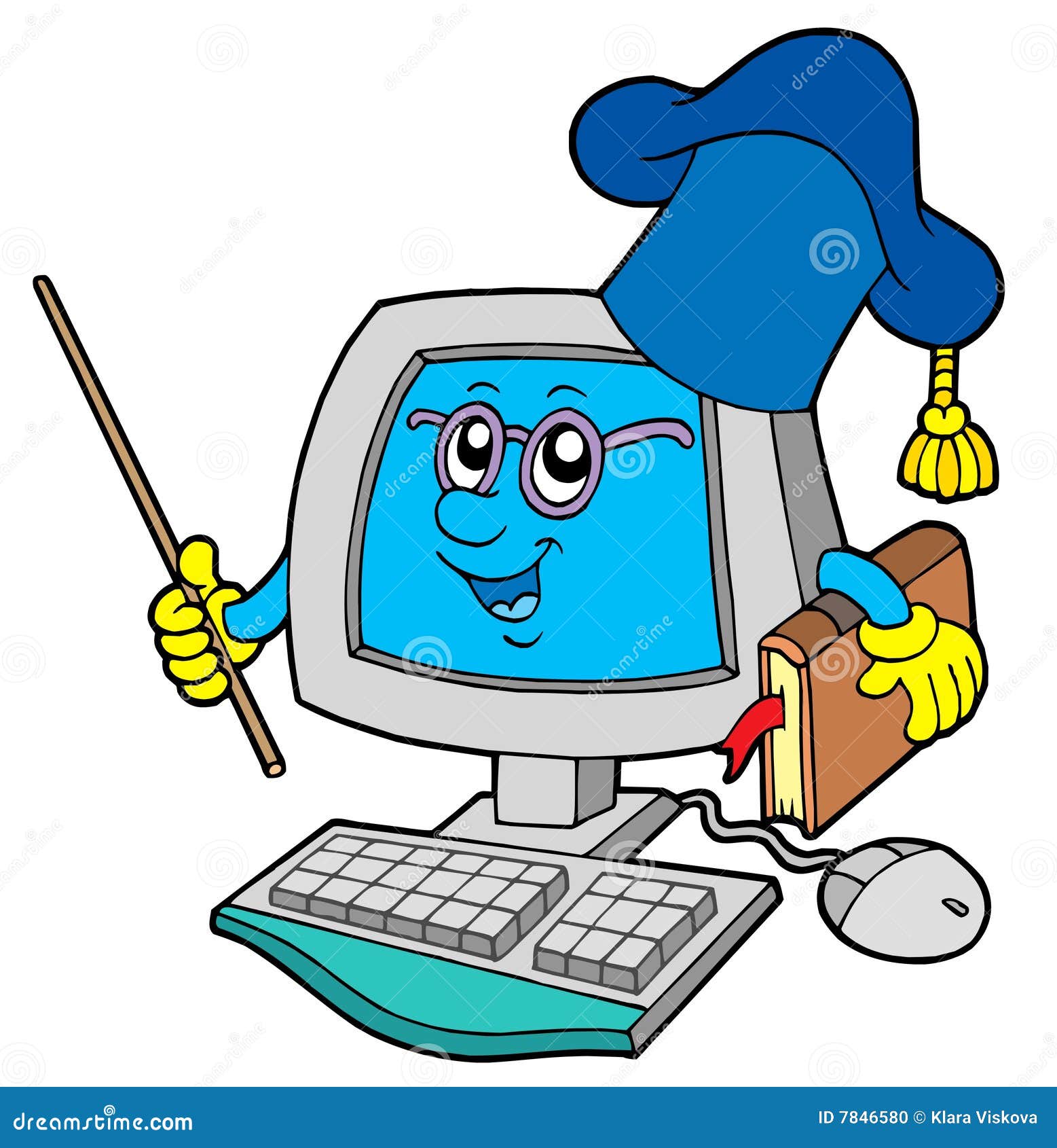 Computer teacher stock vector. Illustration of colorful - 7846580