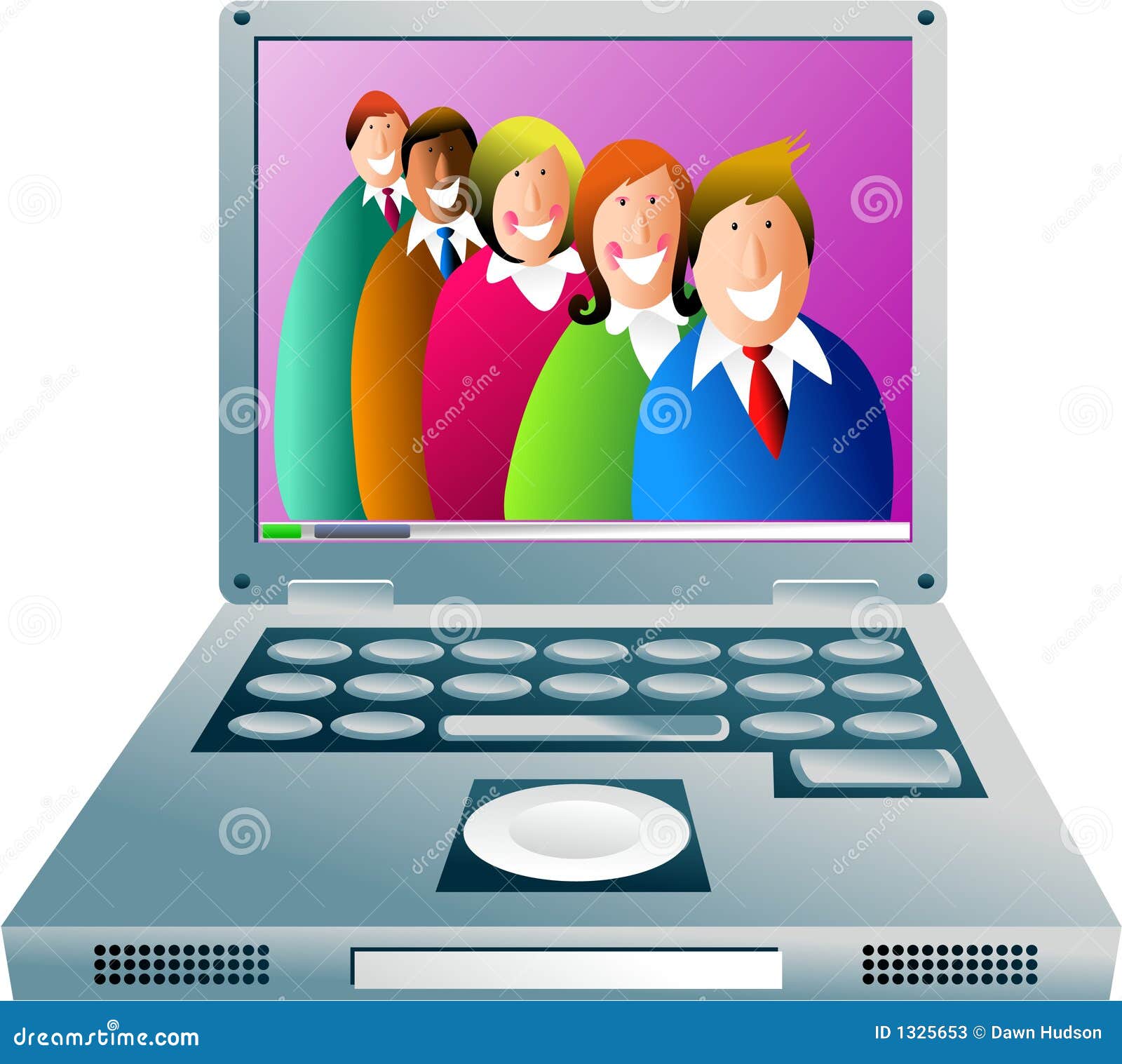 Computer team stock illustration. Illustration of colleagues - 1325653