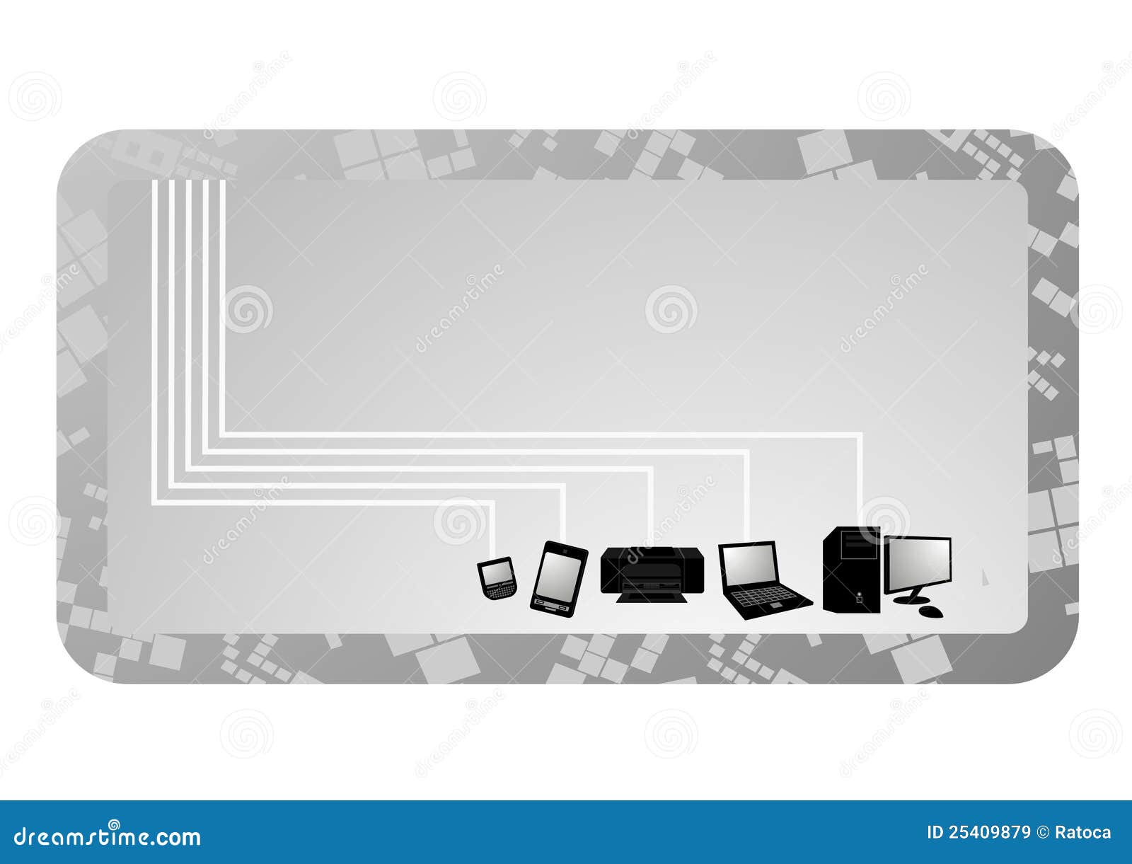 Computer tech card design stock vector. Illustration of information ...