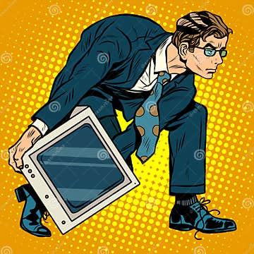 Computer tech weapon men stock vector. Illustration of clerk - 69209932